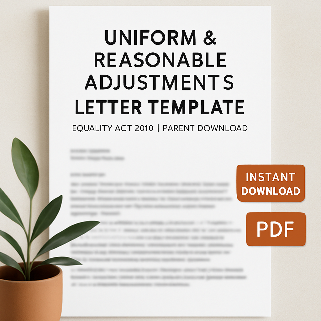 Uniform & Reasonable Adjustments Letter Template – Equality Act 2010 ...