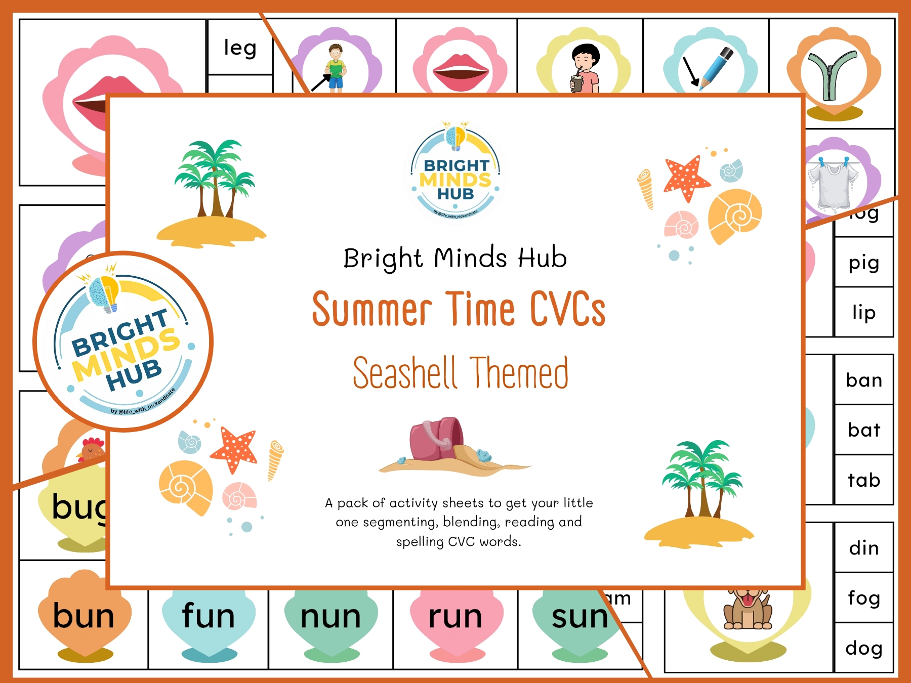 Summer Time CVCs - Seashells Themed - Payhip