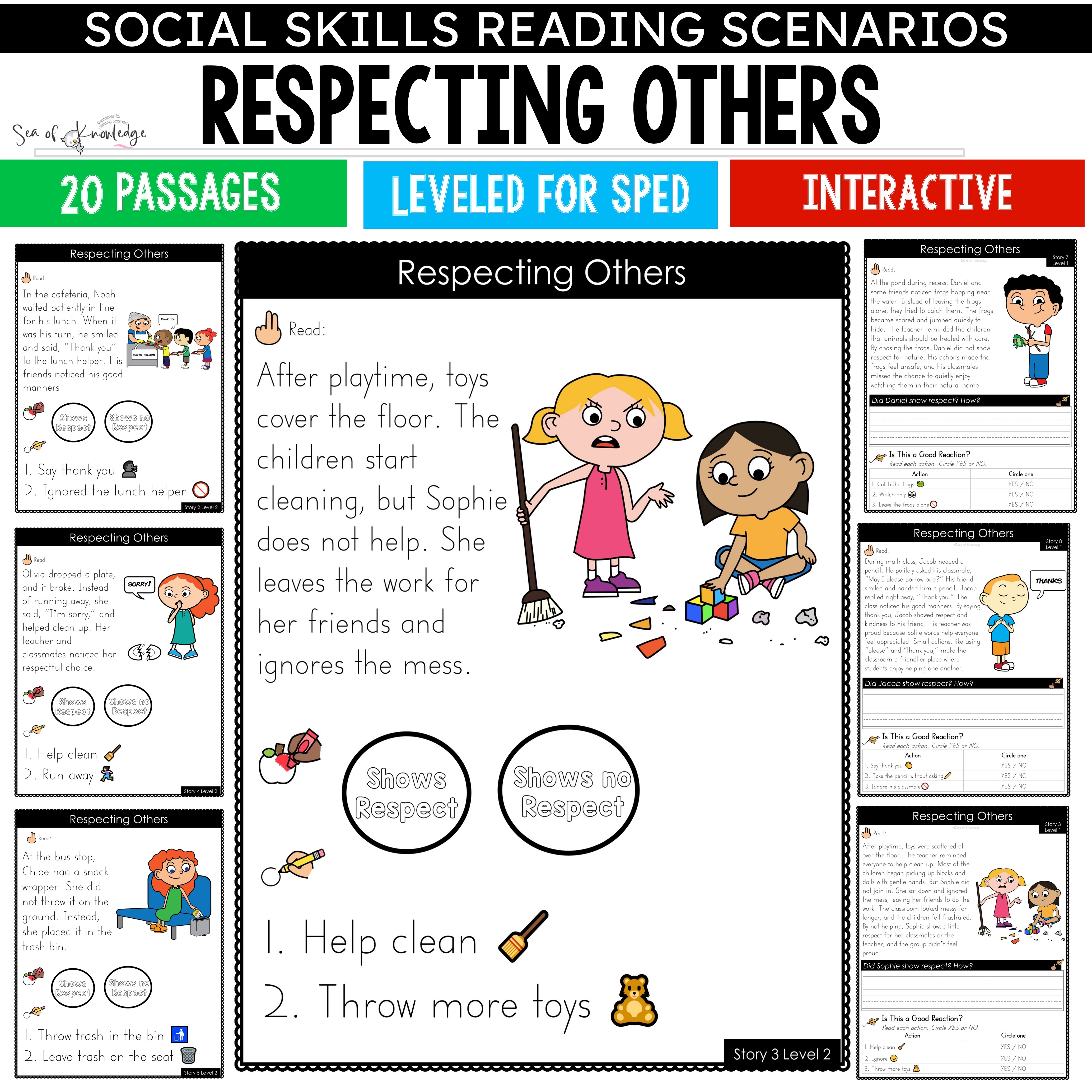 Respecting Others Social Skills Scenarios | SEL Lessons & Worksheets ...