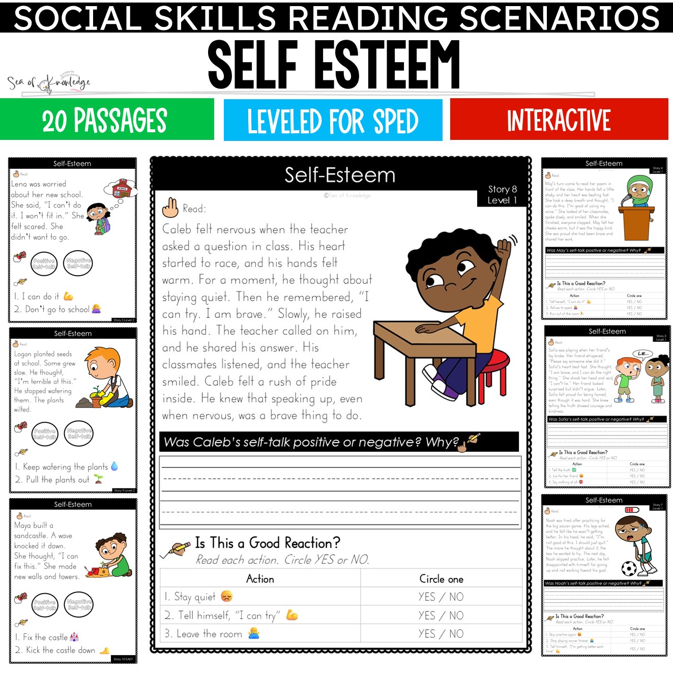 Self-Esteem Social Skills Scenarios | SEL Lessons & Worksheets for Kids ...