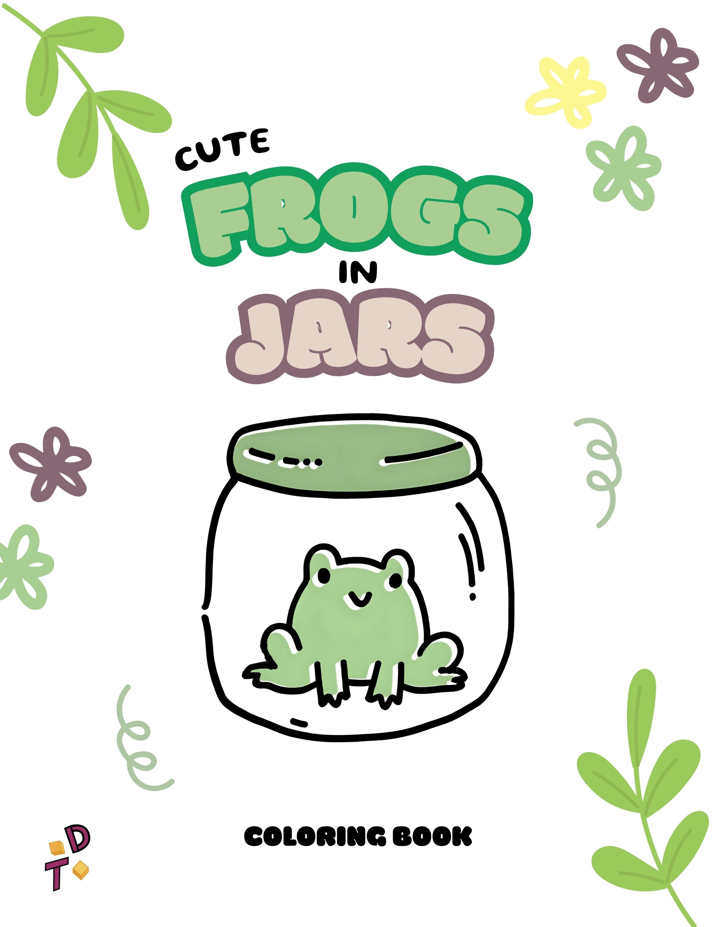 Libro para colorear - Cute frogs in jars - Payhip