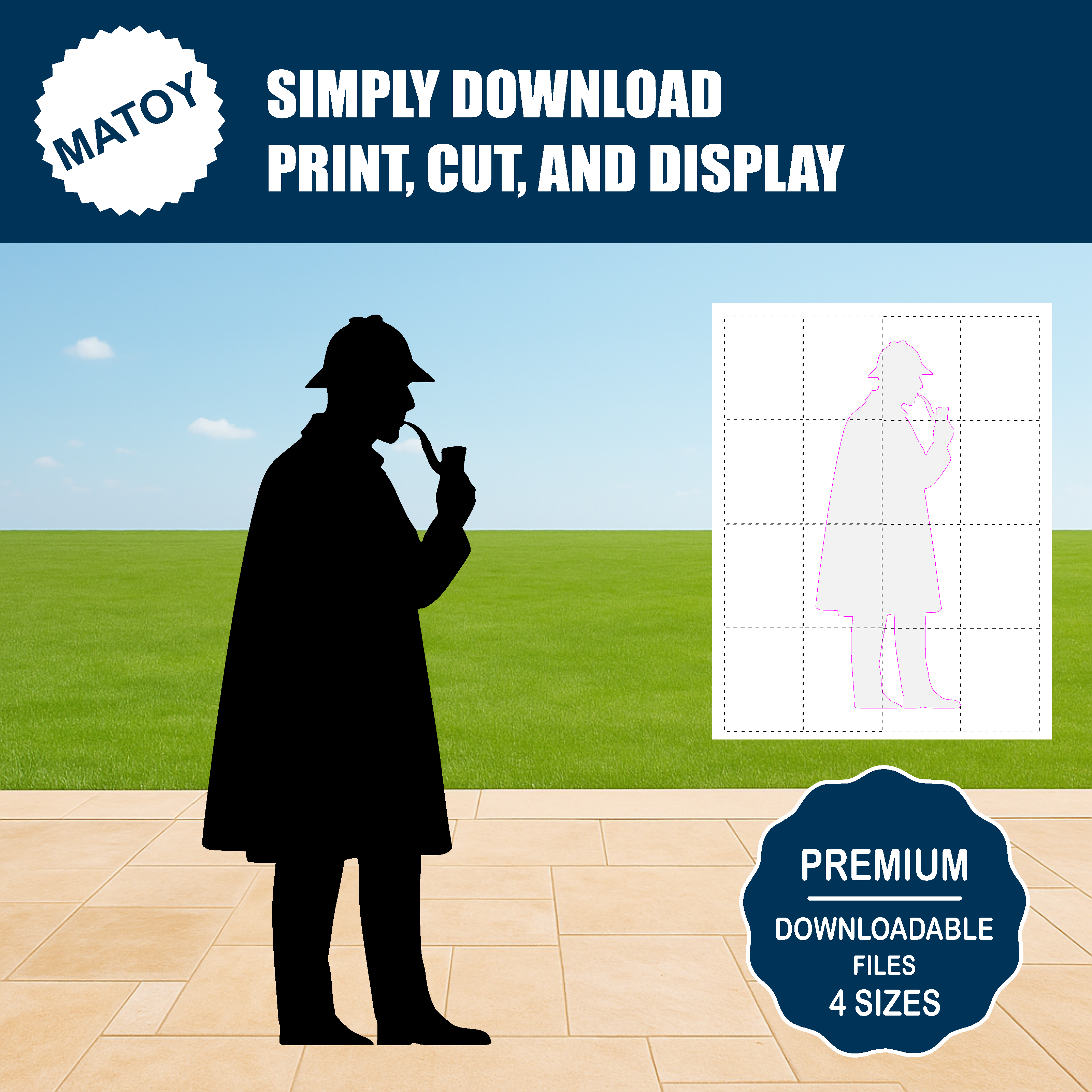 Classic Detective Party and Wall Decor | Printable Life-Size Silhouette ...