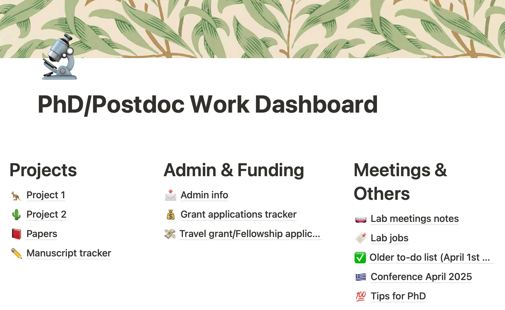 PhD Student & Postdoc Notion Template - Payhip