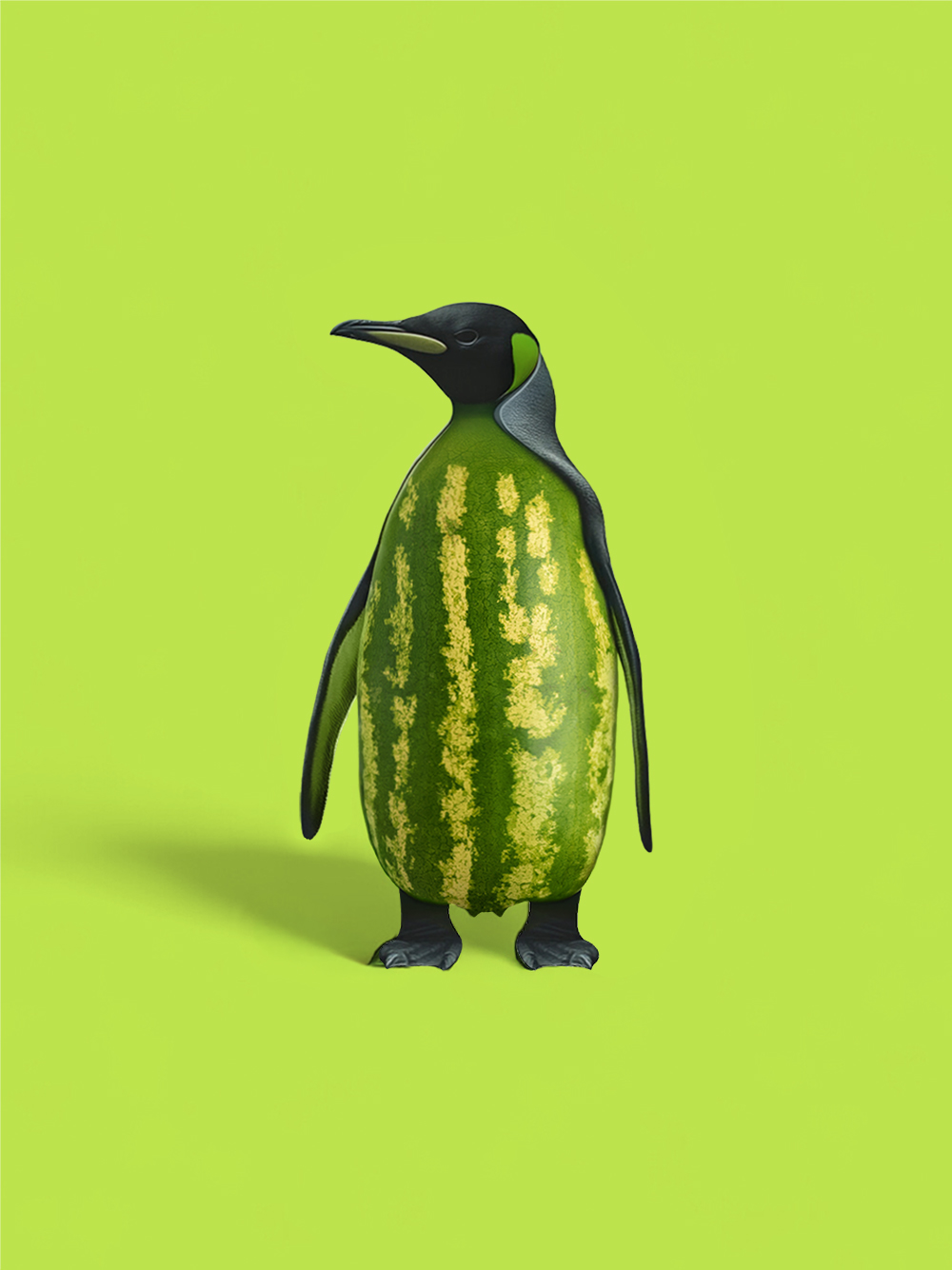 Penguin Watermelon - Digital Surreal Art Print - Payhip