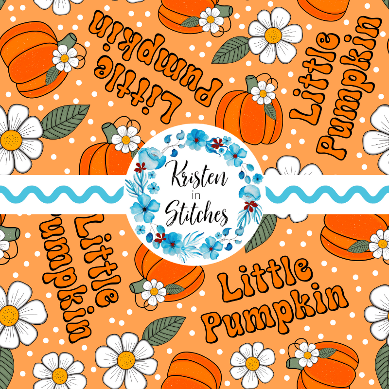 Little Pumpkin Halloween Daisy Flowers Seamless Pattern - Payhip