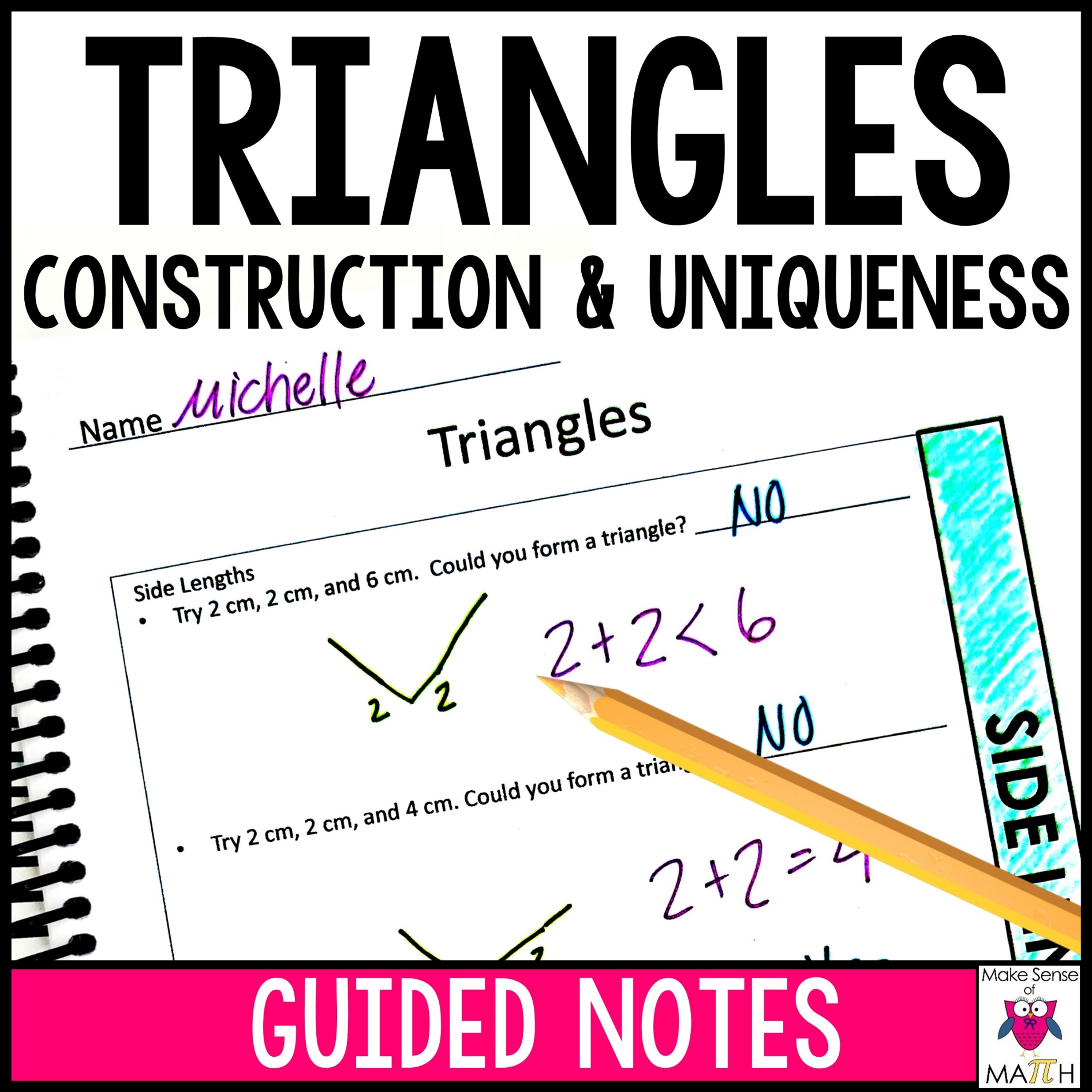 Triangles Guided Notes - 7th Grade Math Notes