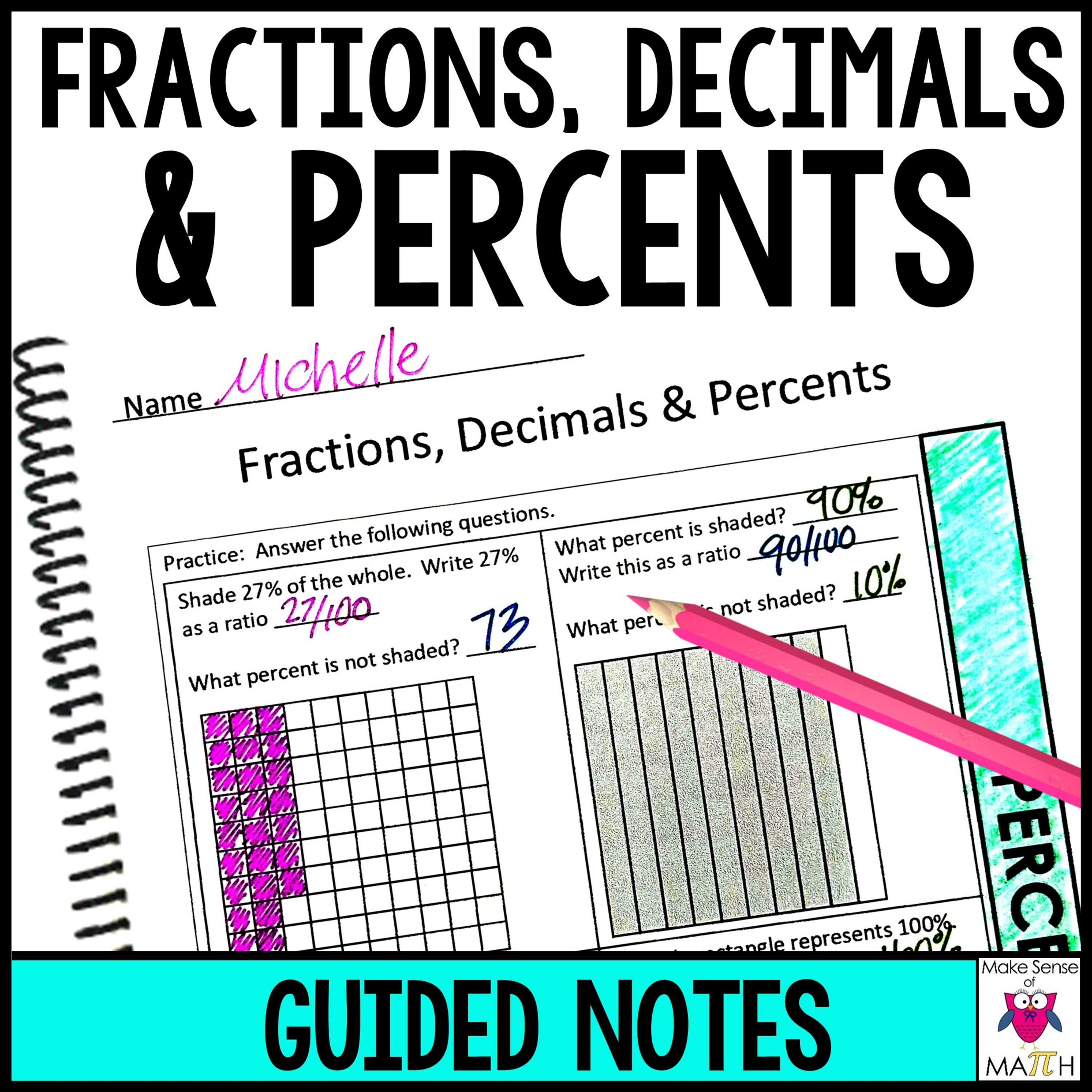 Percent Bar Models Anchor Charts Posters | Percent Part Whole