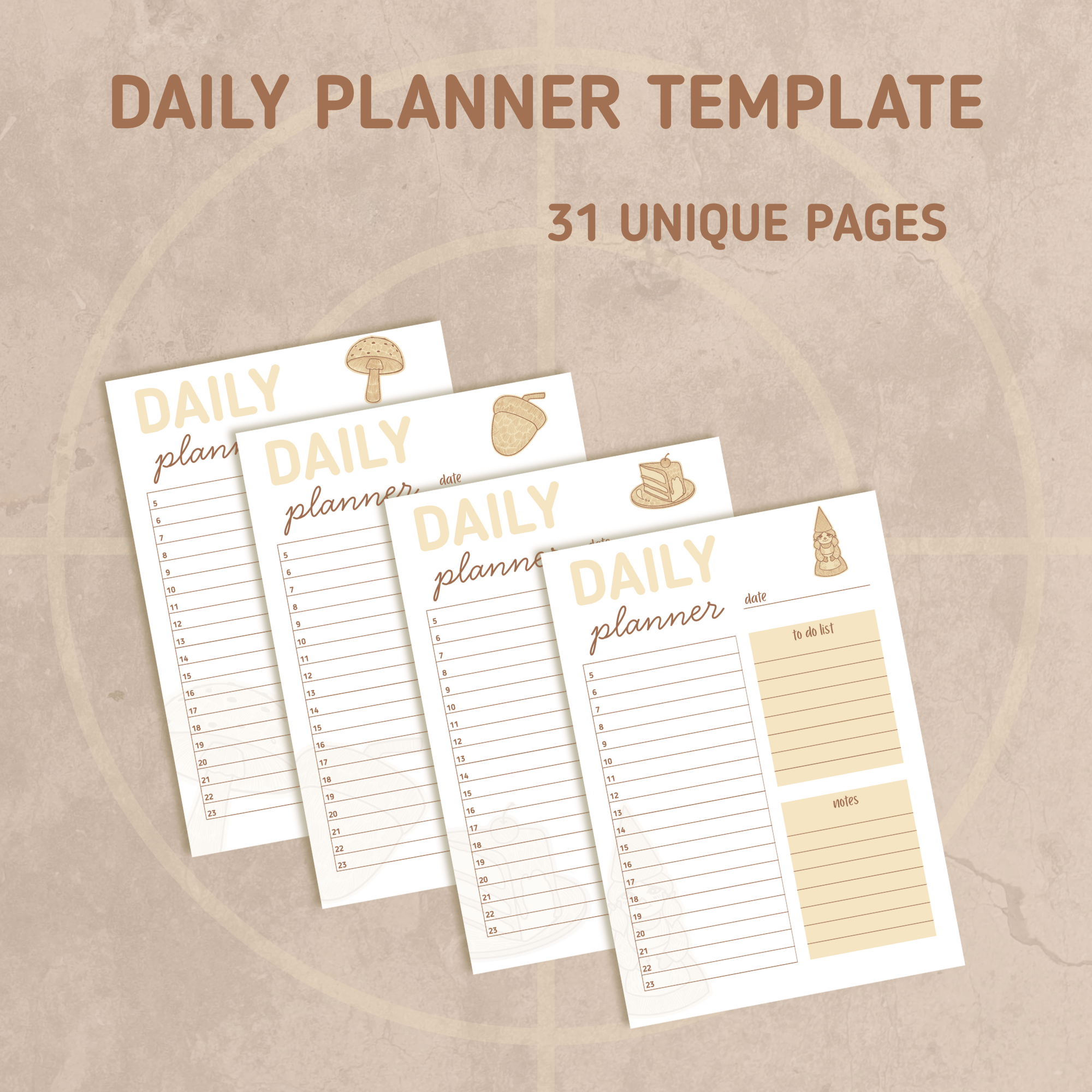 Sketch Daily Planner Template (31 unique pages) - Payhip