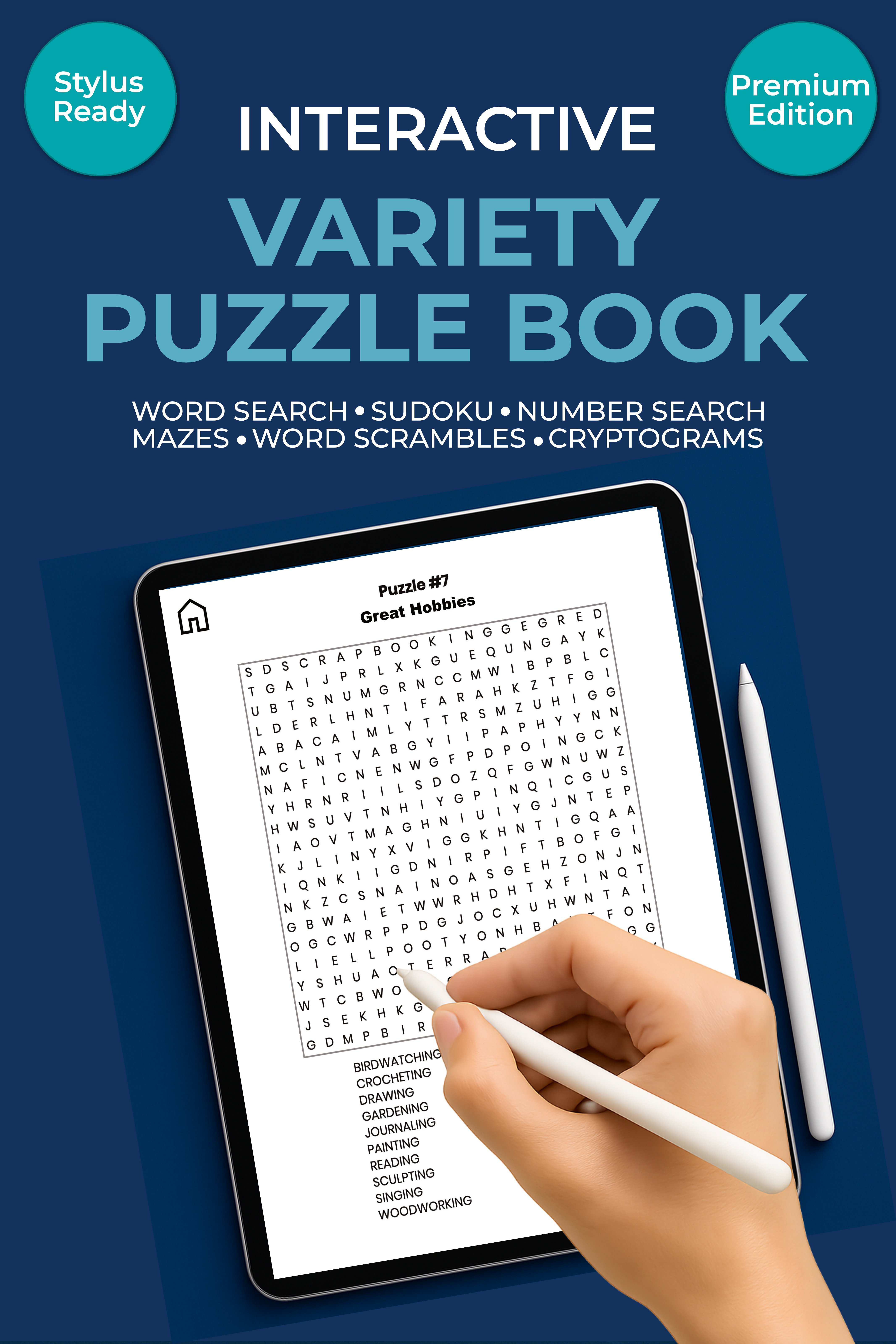 Variety Puzzle Book – Stylus-Ready & Interactive for Kindle Scribe ...
