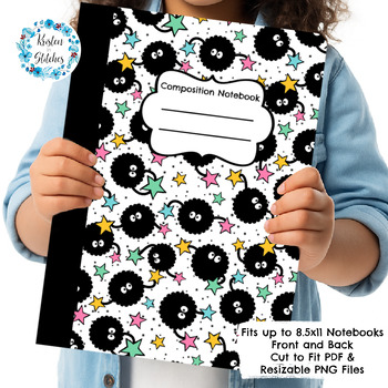 Composition Notebook Cover, Printable Resizable PNG, PDF, Soot Sprites ...