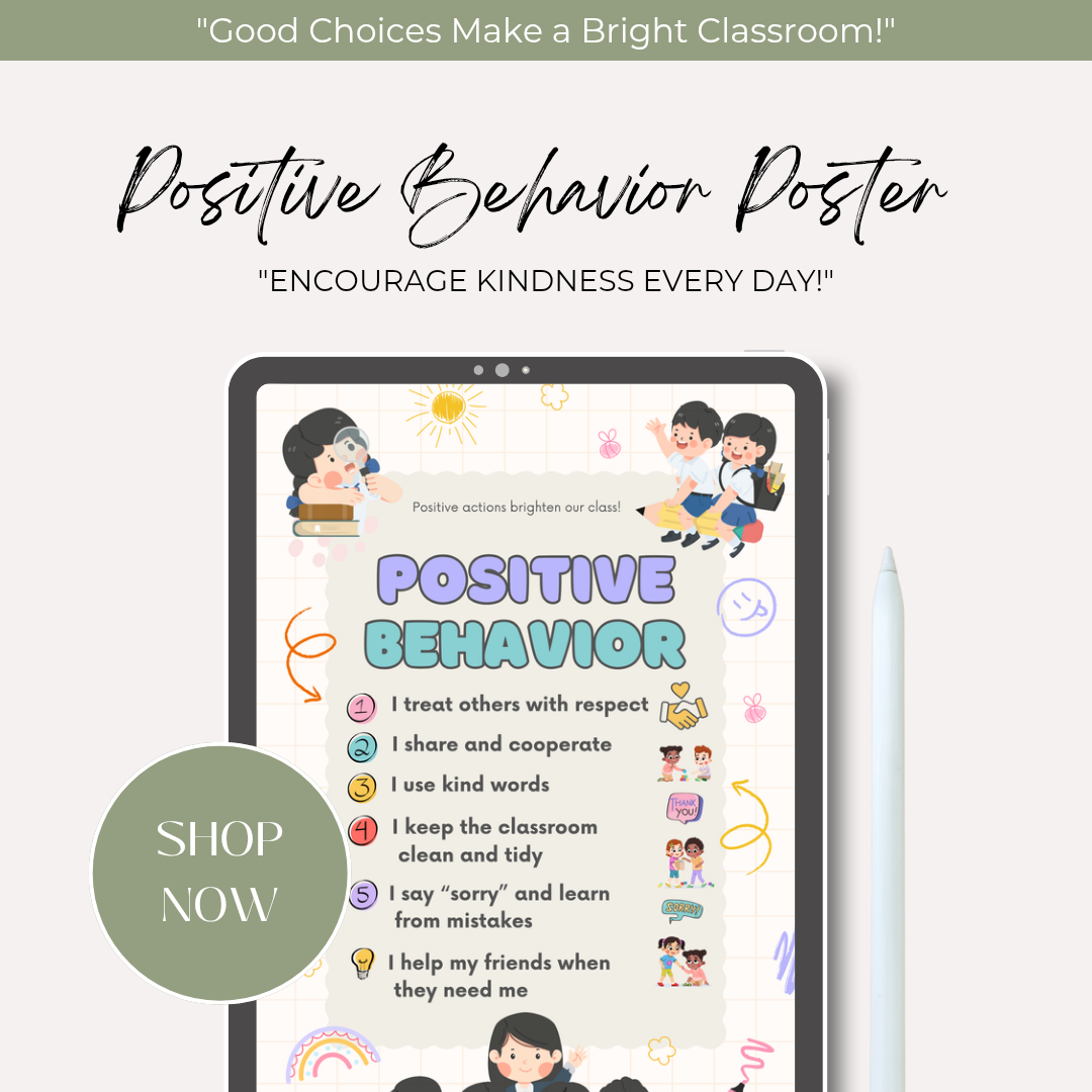 Positive Behavior Poster for Kids – Classroom Decor & Motivation - Payhip