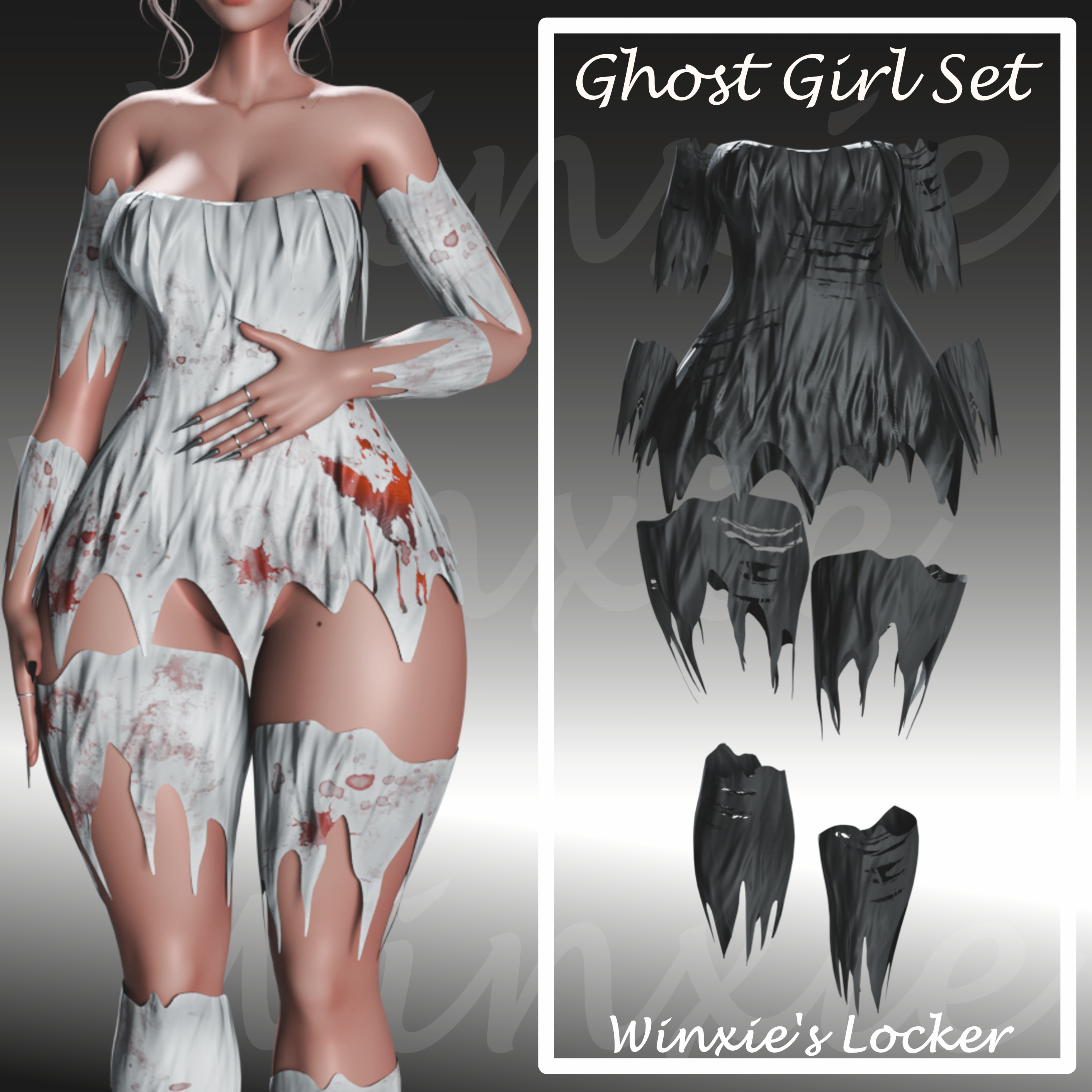 Ghost Girl Set ♡ VRChat Asset - Payhip
