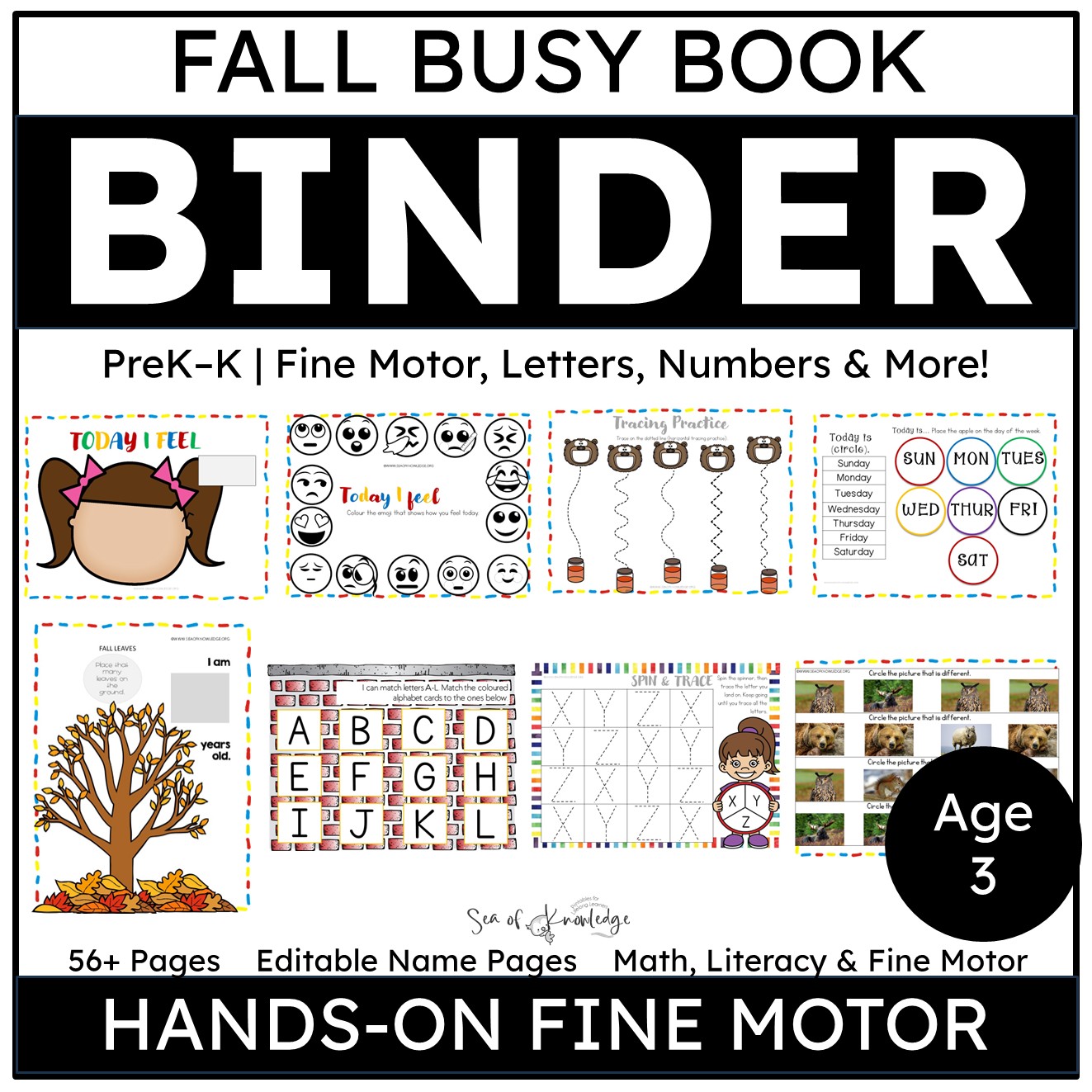 Editable Fall Busy Book | Preschool Learning Binder Age 3–4 | Fall - Payhip