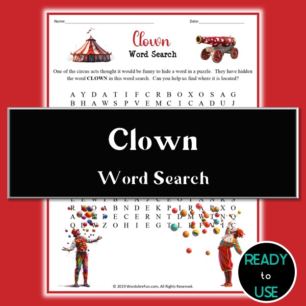 Circus Word Search Puzzle Bundle | Clown & Carnival Printable ...