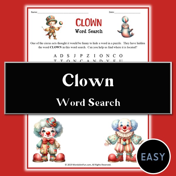 Circus Word Search Puzzle Bundle | Clown & Carnival Printable ...