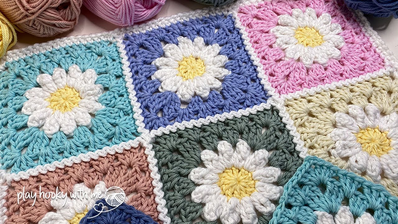 Daisy Granny Square with Zigzag Join & Border - Payhip