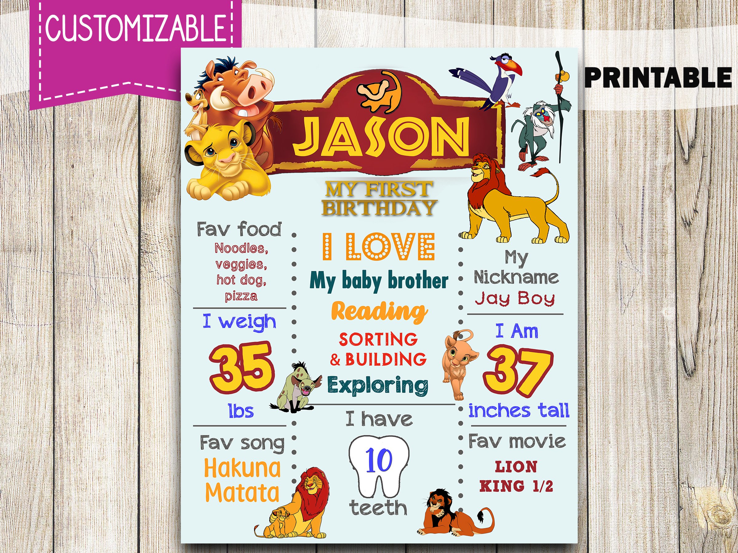 Lion King Birthday Poster - Payhip