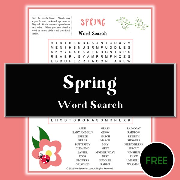 Free Spring Word Search Puzzle – Fun Seasonal Activity for Kids & Students