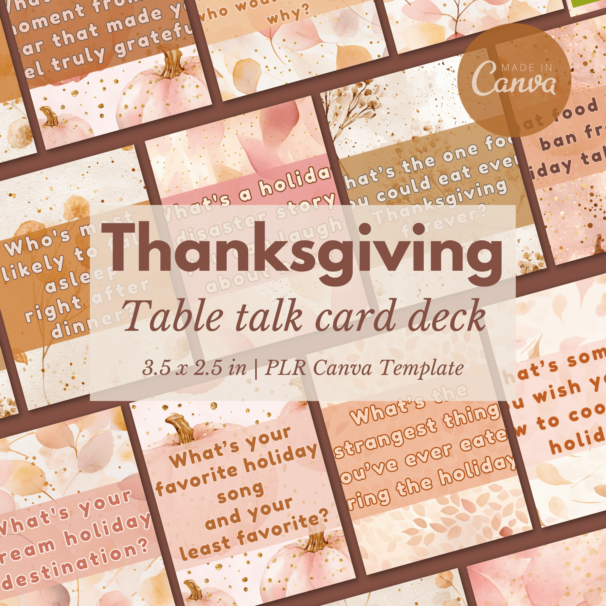 Thanksgiving Table Talk Cards – PLR Canva Template for Digital Sellers