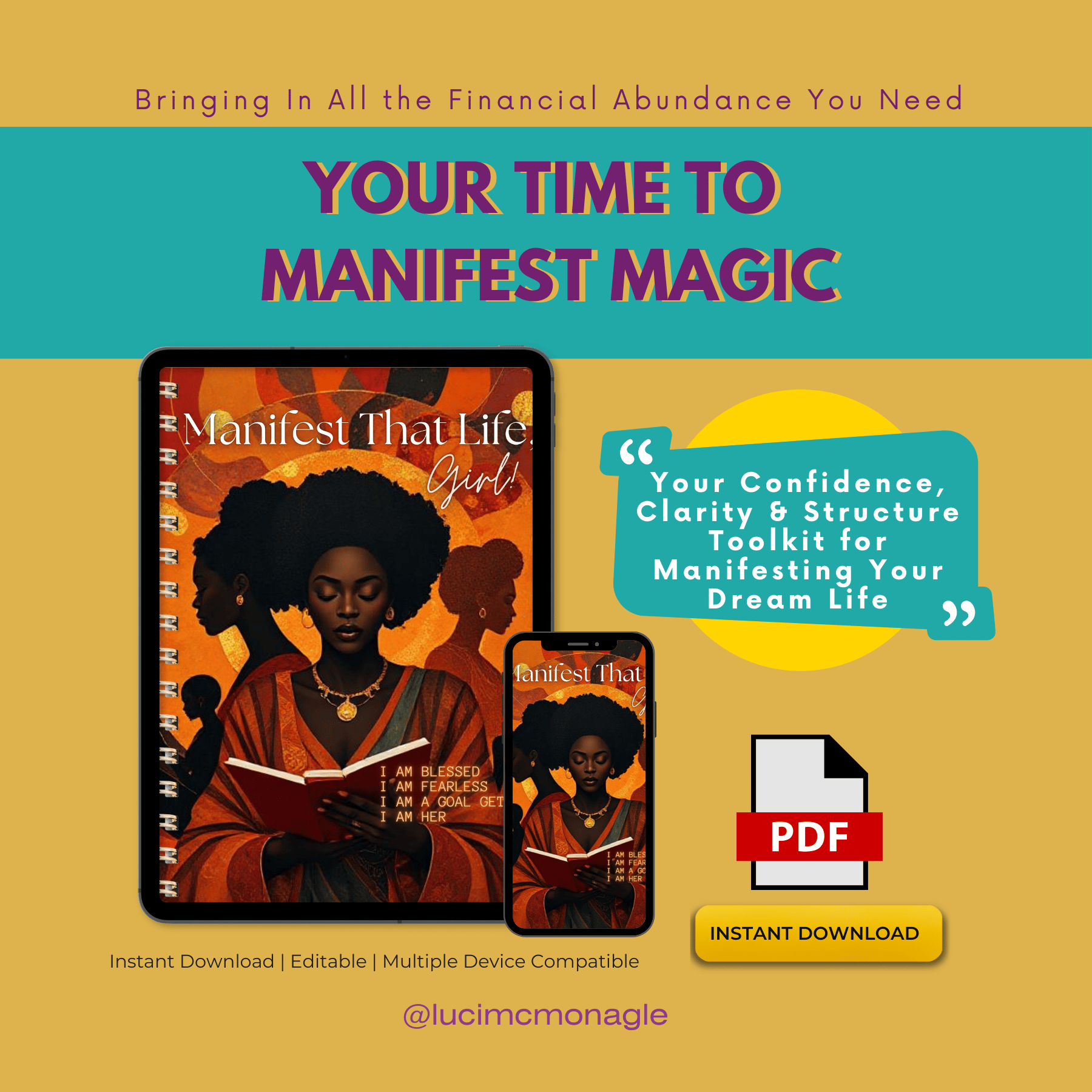 Manifest That Life, Girl! Planner – Digital Manifestation & Life ...