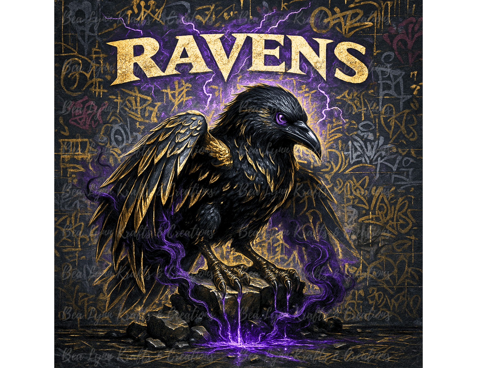 Baltimore Ravens Graffiti Storm PNG – Fierce Raven Mascot with Street ...