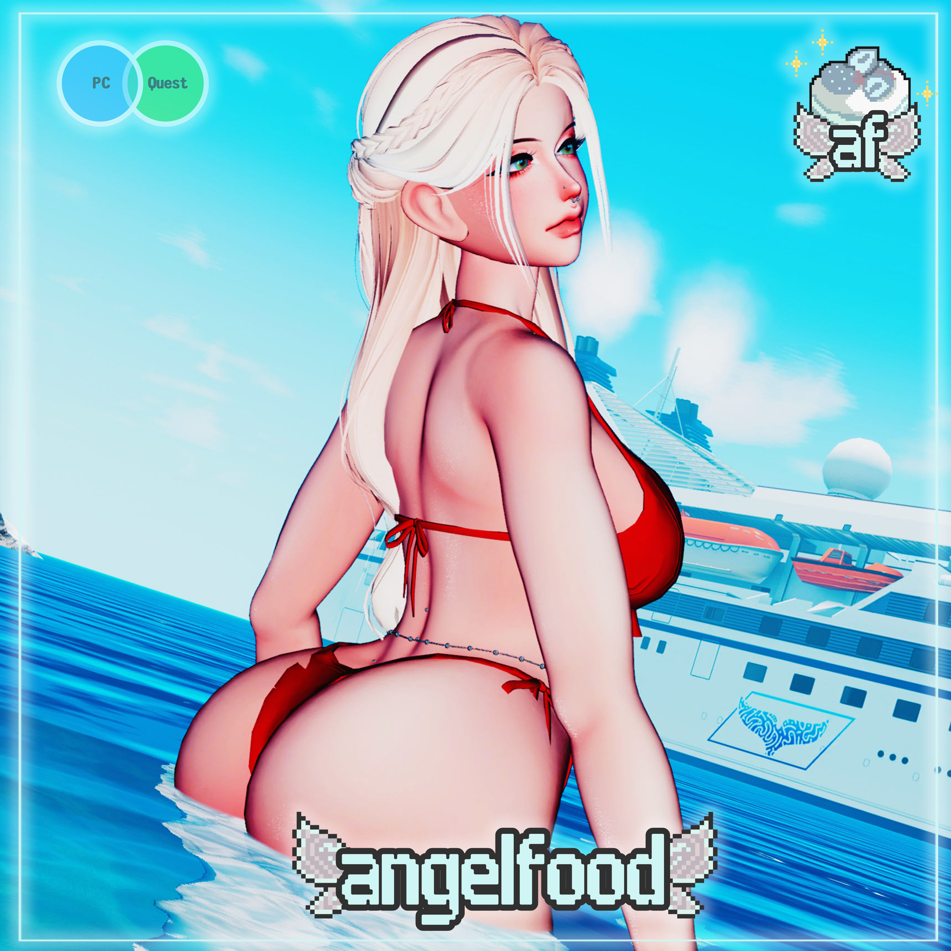 FREE Avatar - Jovie (PC/Quest/Gogo/SFW) (30 Toggles) Summer Lifeguard / Free in Server / Public ...