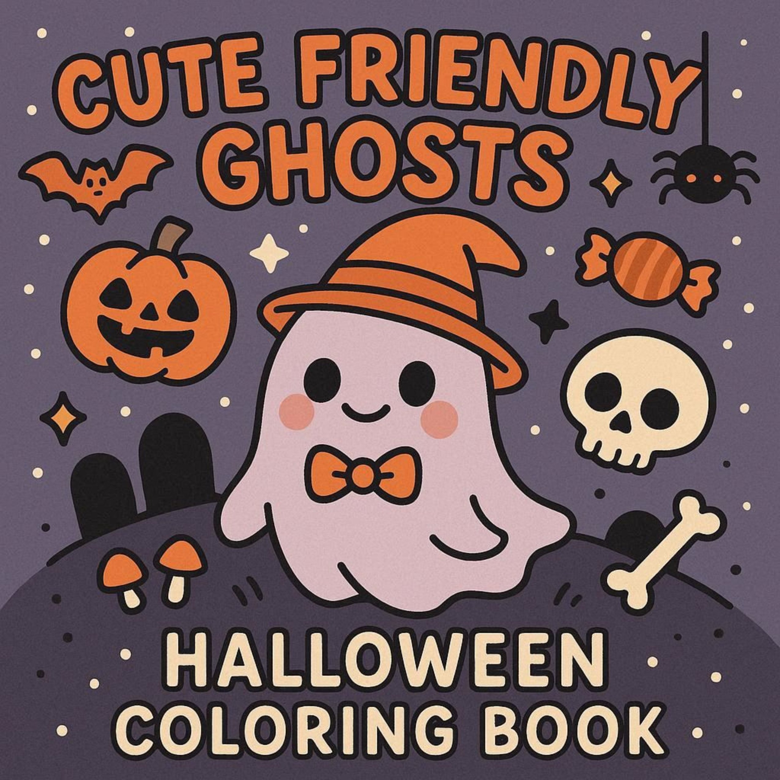 Cute Friendly Ghosts Halloween Coloring Book - Payhip