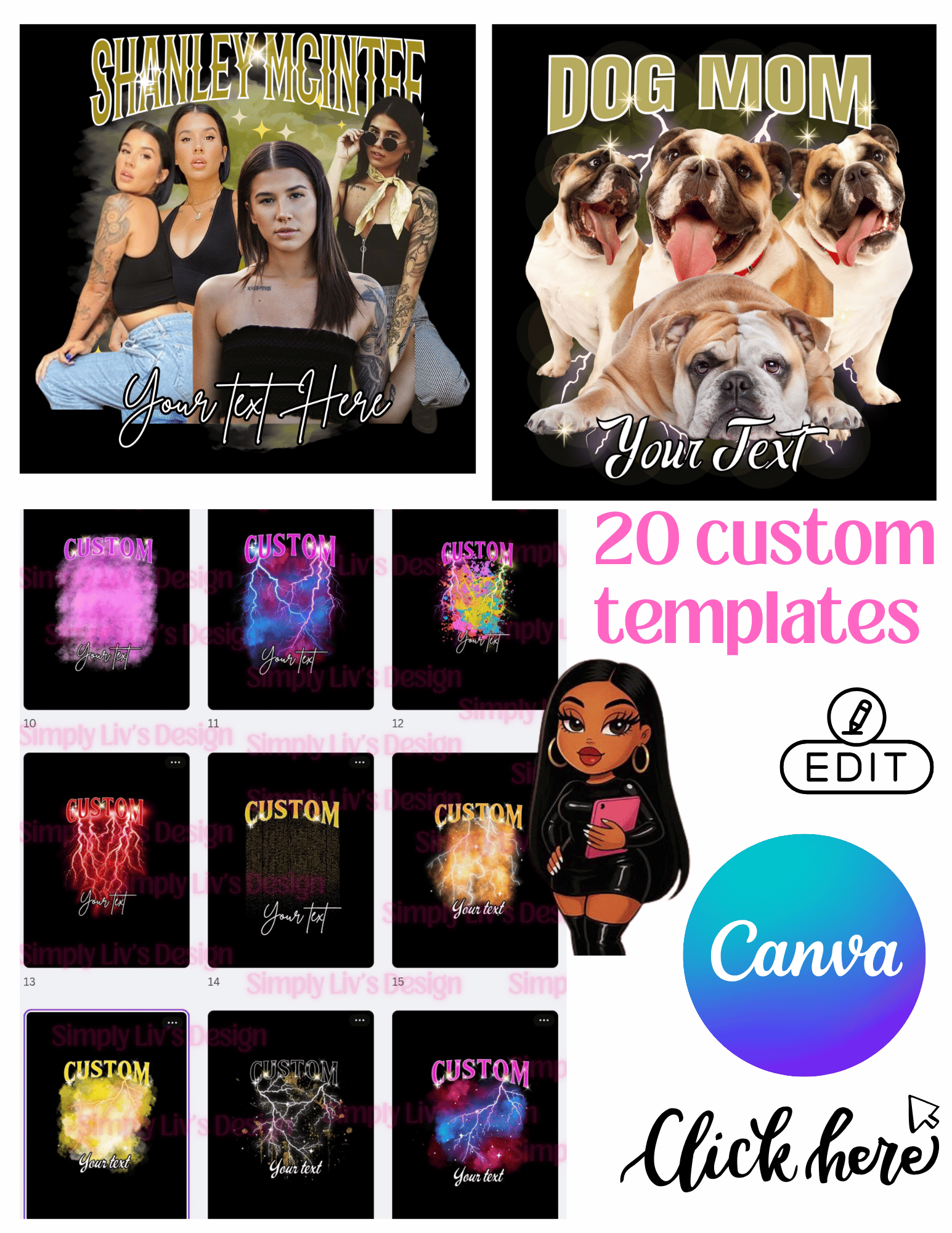 20 custom templates - Payhip