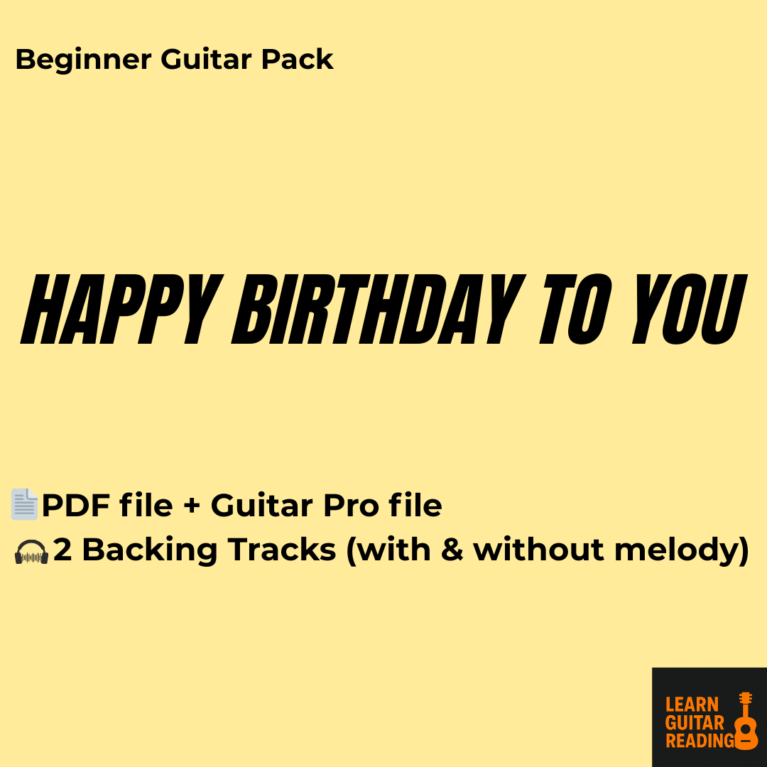 Happy Birthday To You – Beginner Guitar Pack (PDF Backing Tracks Guitar ...