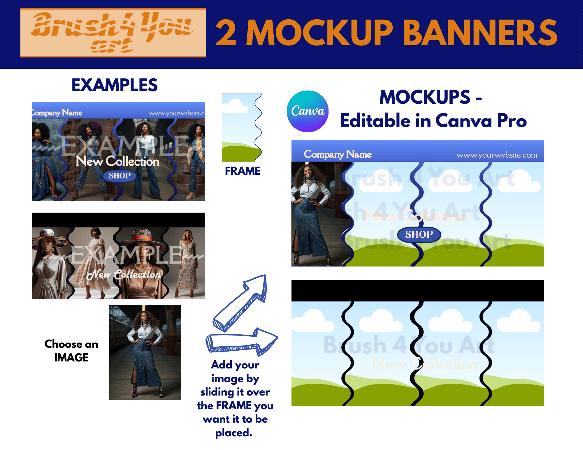 2 Mockup Banner Size Editable in Canva - Payhip