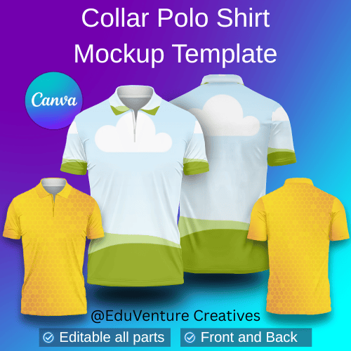 Realistic Collar Polo Shirt Mockup | Easy-to-Edit Canva Template - Payhip