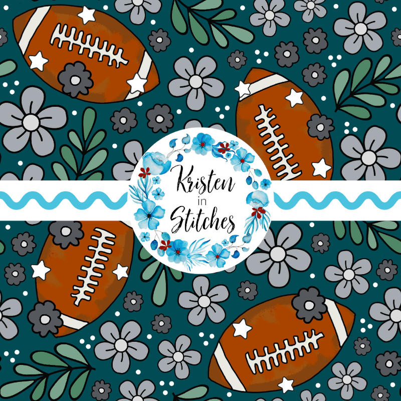 Football Team Spirit Floral Seamless Pattern, Philadelphia Eagles ...