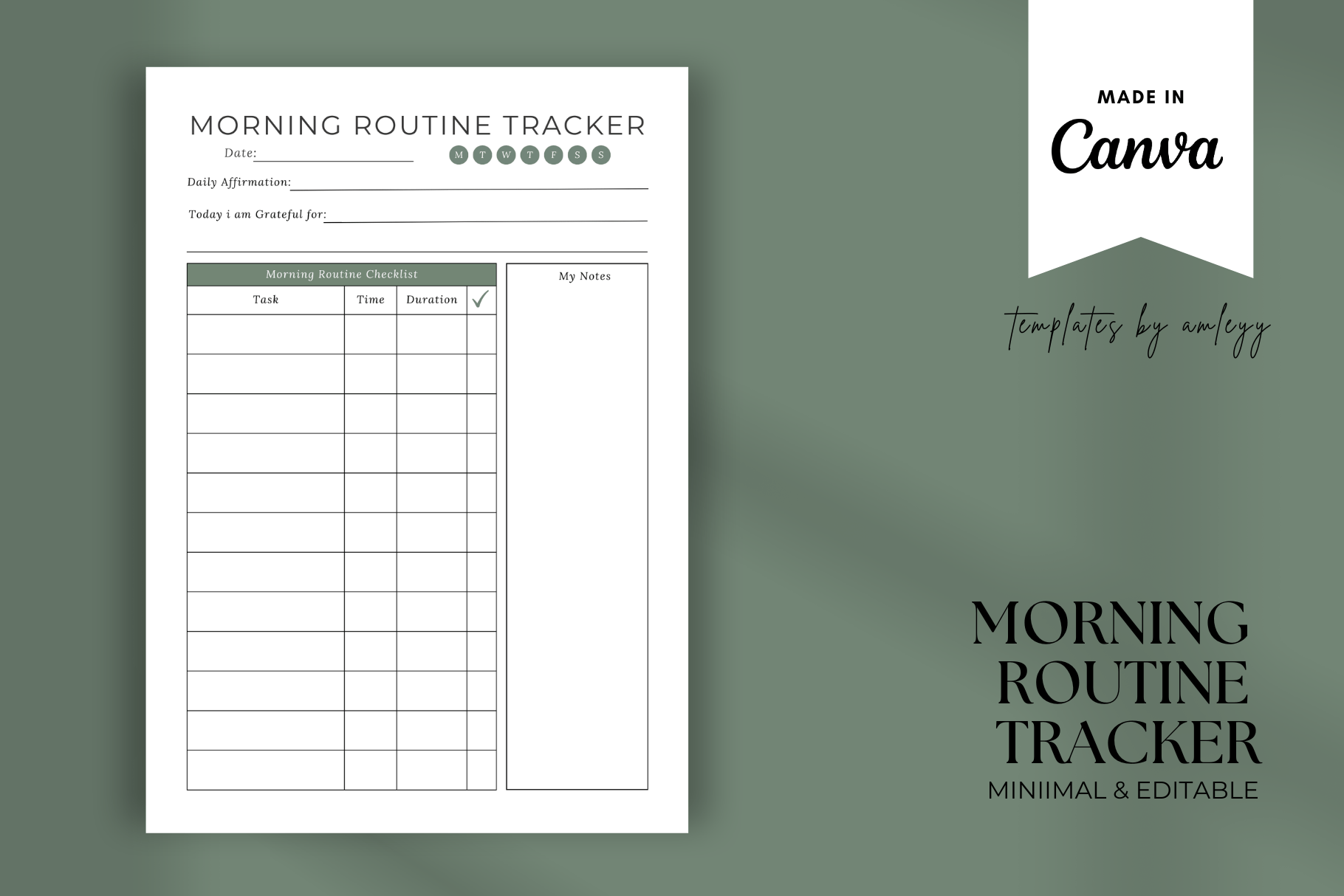 Morning Routine Tracker Template - Payhip