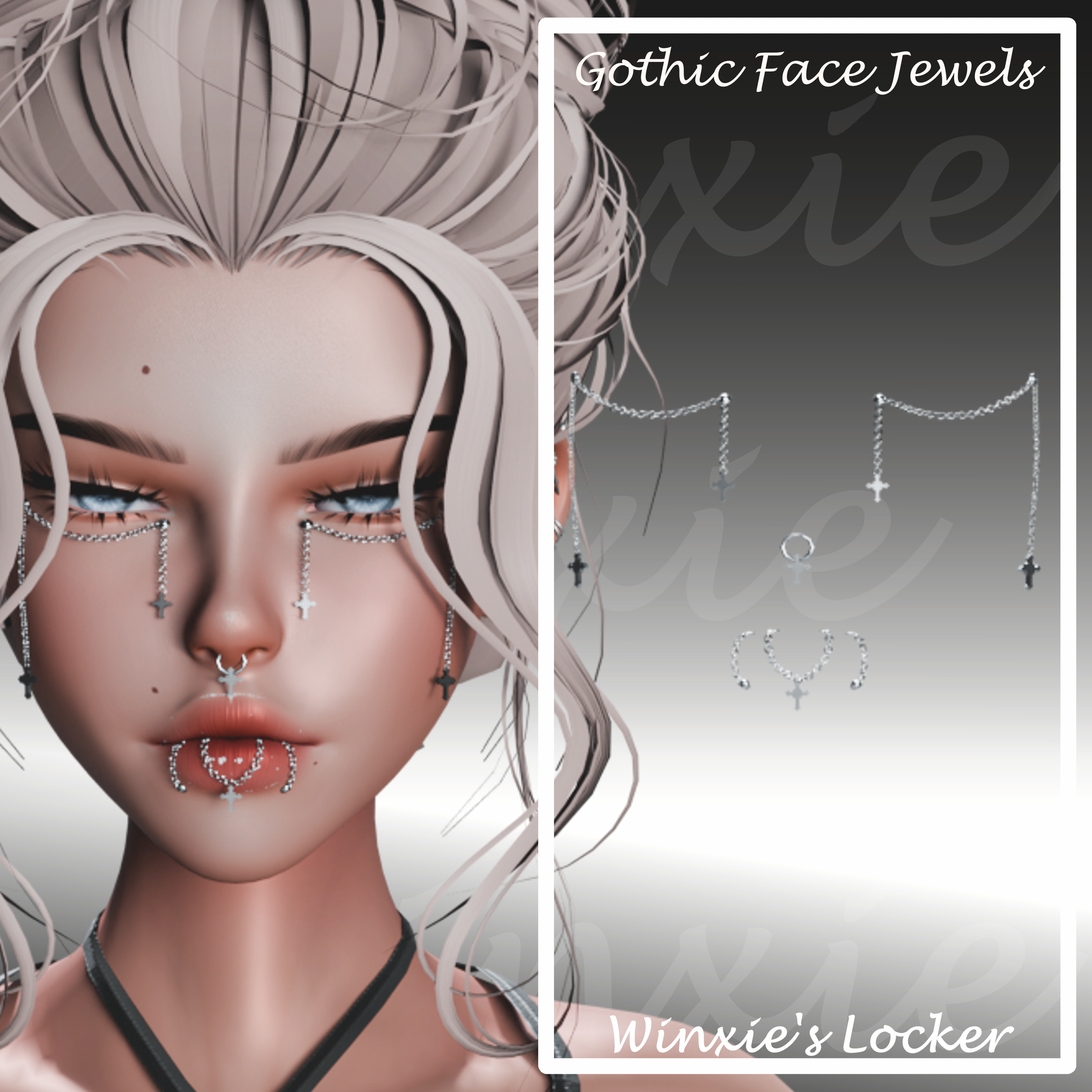 Gothic Face Jewels ♡ VRChat Asset - Payhip