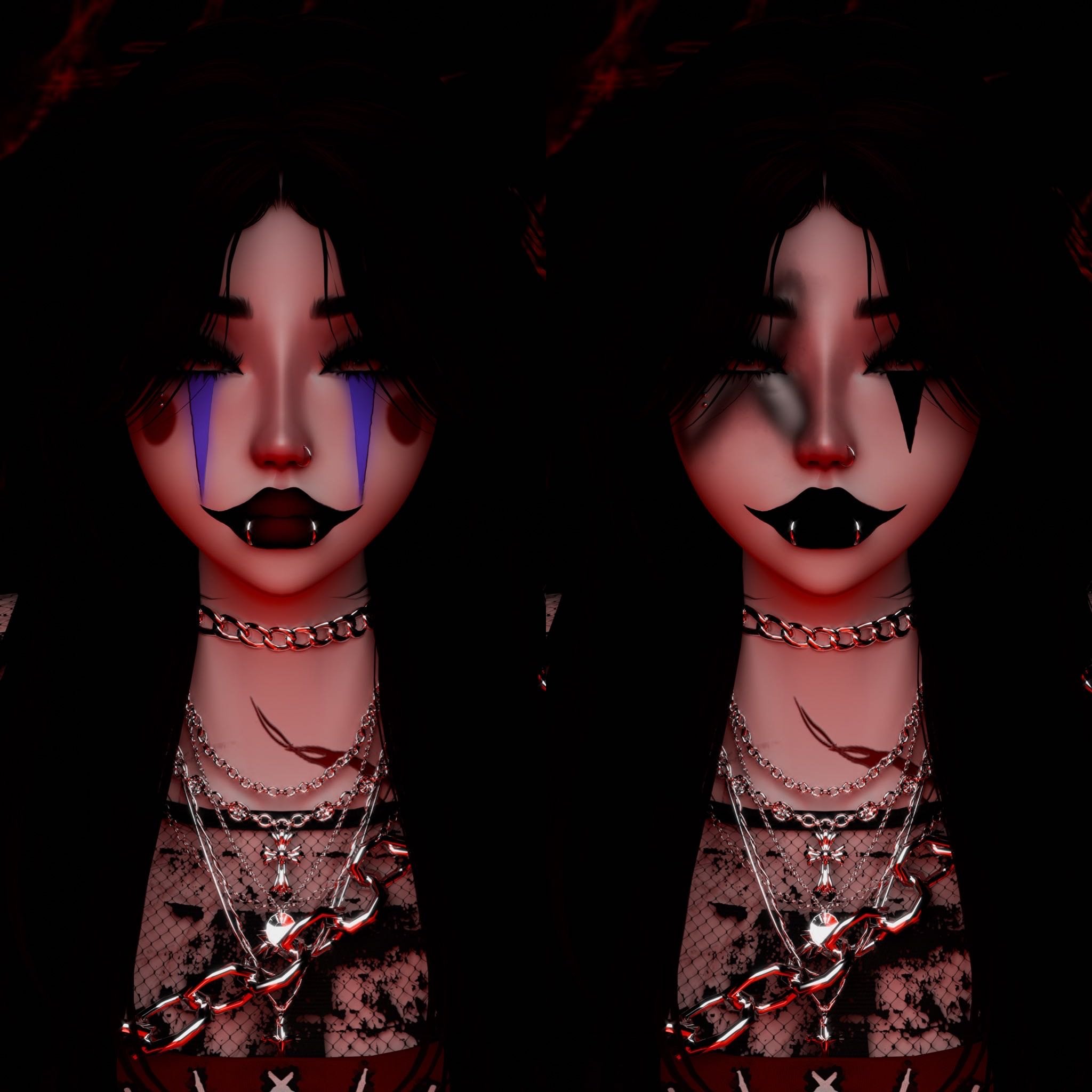 Puppet Purge Clown make up | Aki, Amelia, Amour, Lux, Mina, Umeko and ...