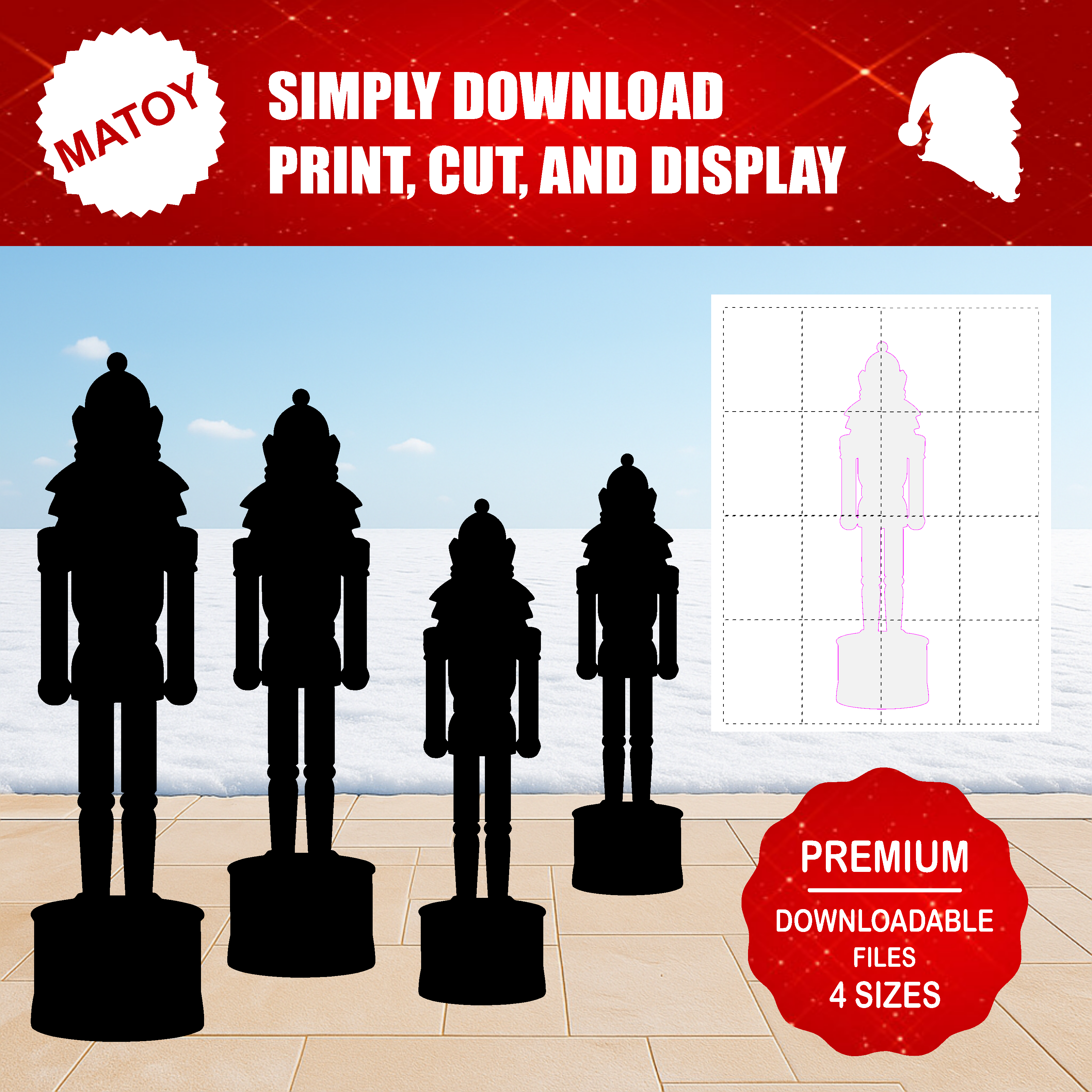 Nutcracker Christmas Party and Wall Decor | Printable Life-Size ...
