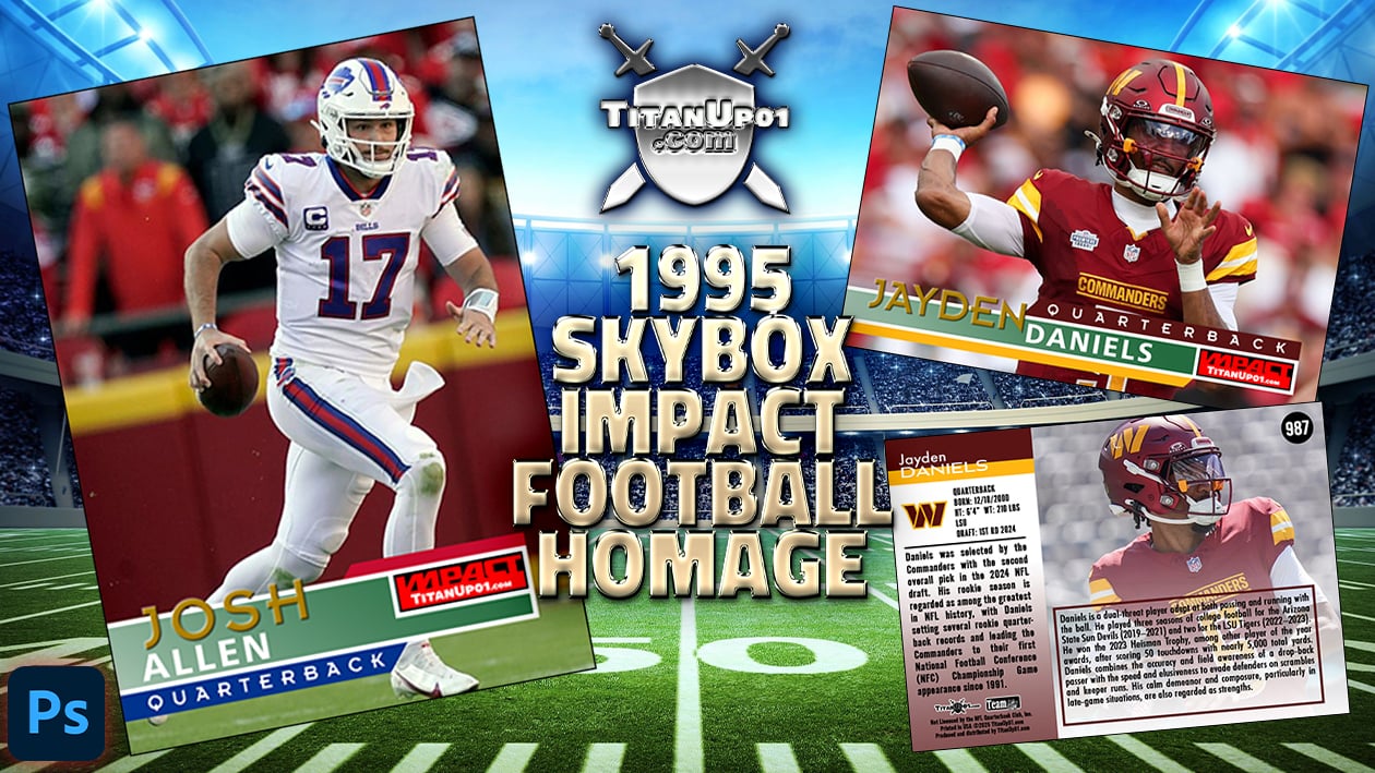 1995 Skybox Impact Football Homage Photoshop PSD Templates