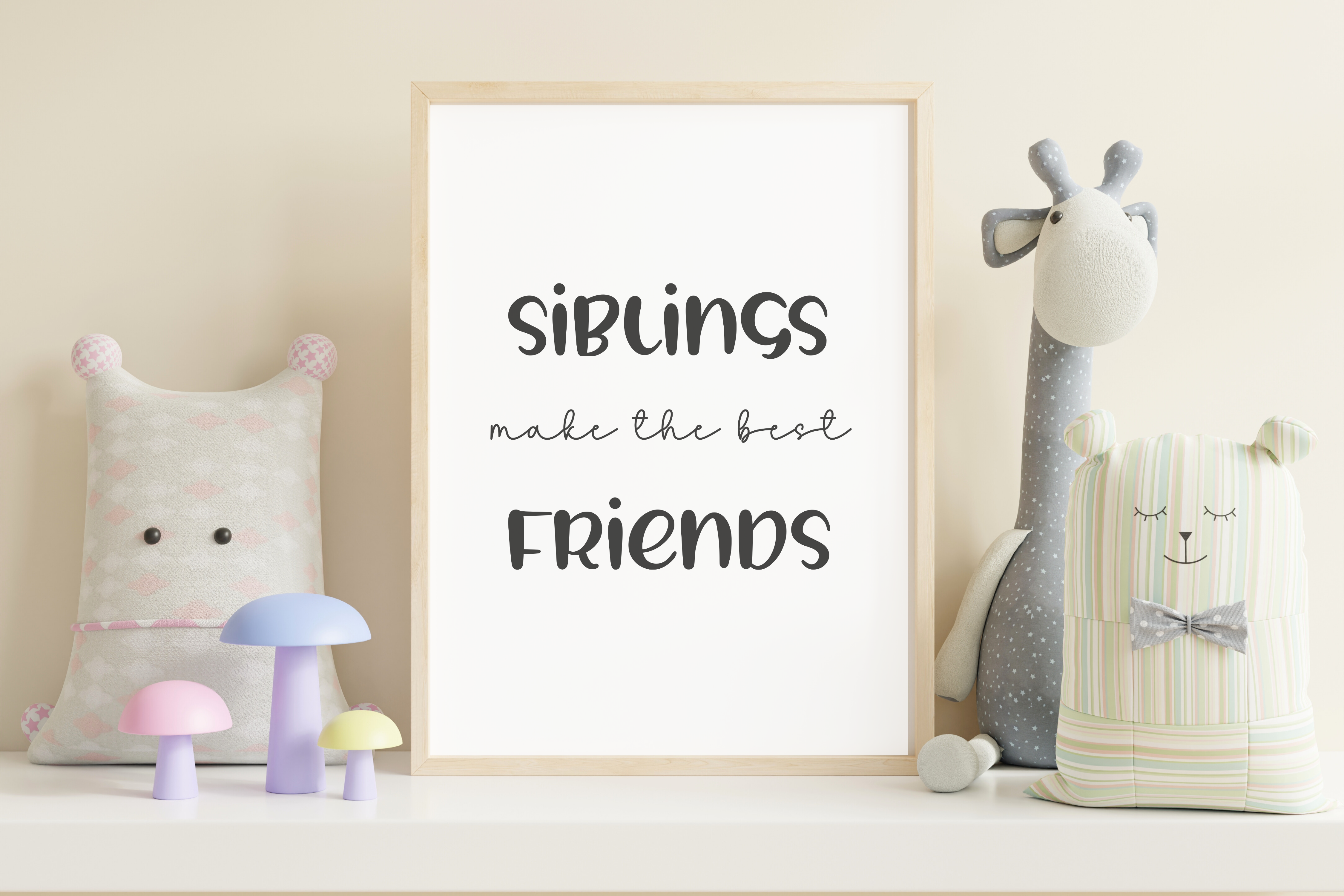 Siblings Wall Art Print – Kids Room Decor, Nursery Printable Quote ...