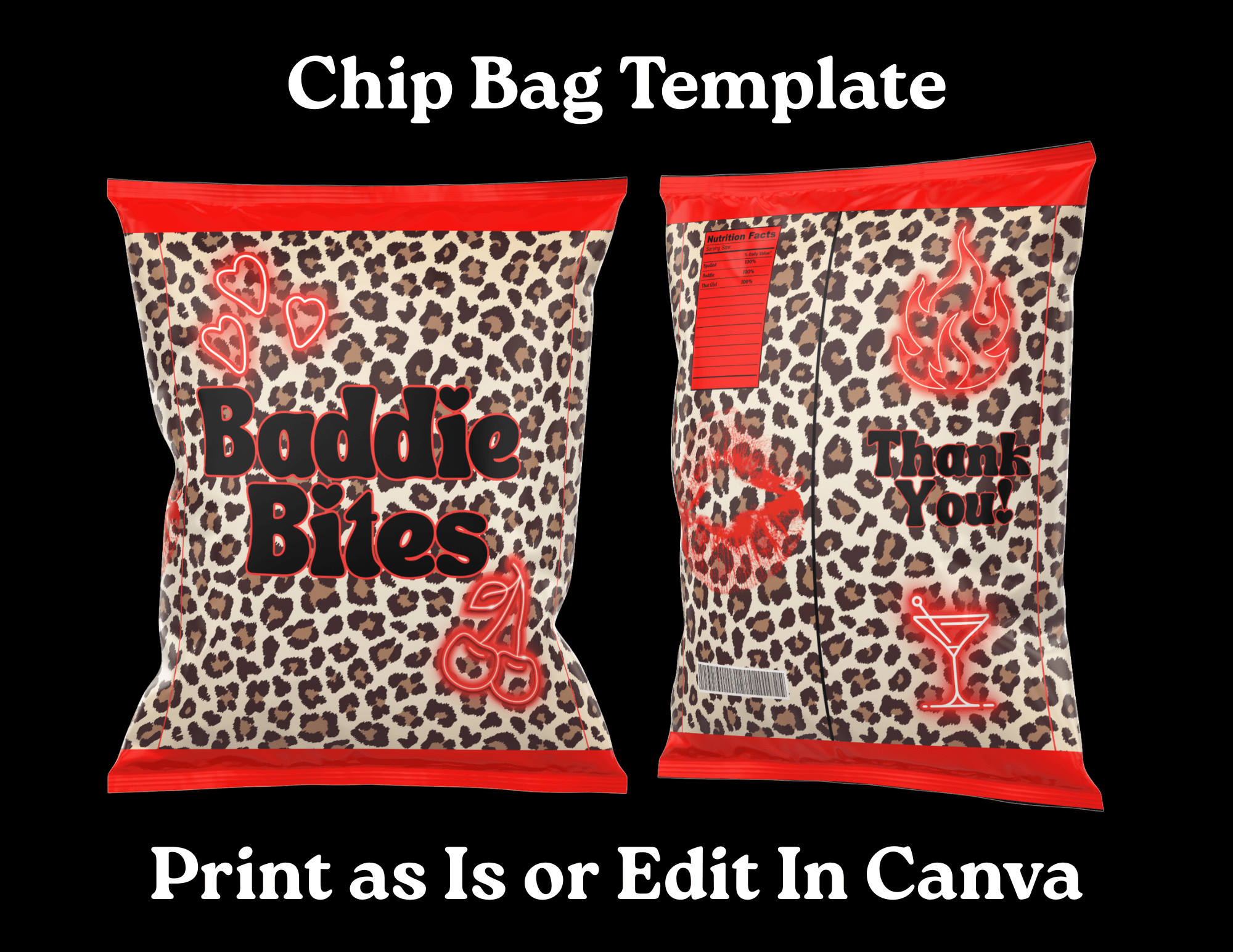 Baddie Bites - Chip Bag Template - Payhip