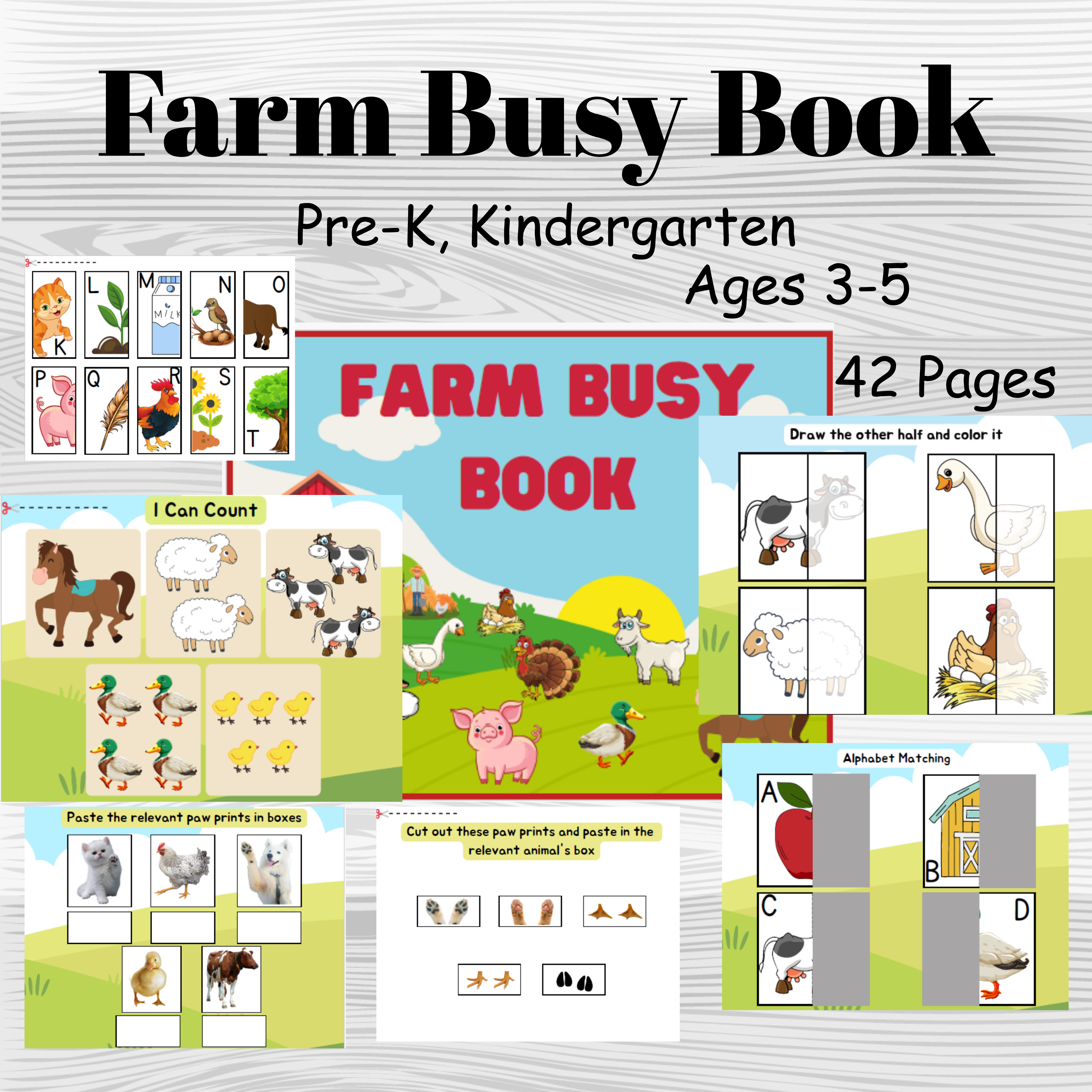 Farm Busy Book for Toddlers & Preschoolers | 42 Pages of Fun! - Payhip