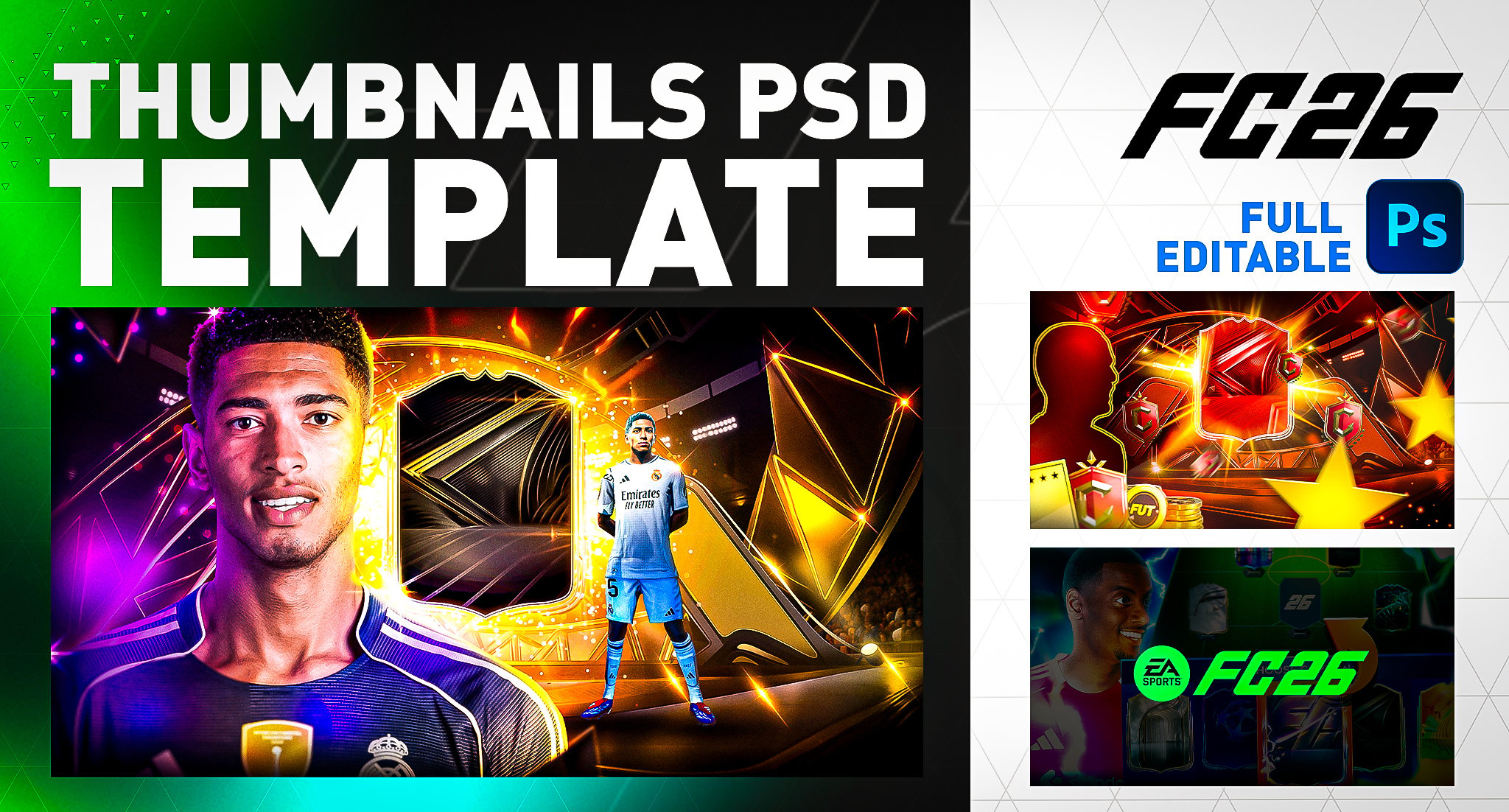 FC26 GRAPHIC PACK – 300 Assets (Cards, Brushes, Backgrounds, PNGs)