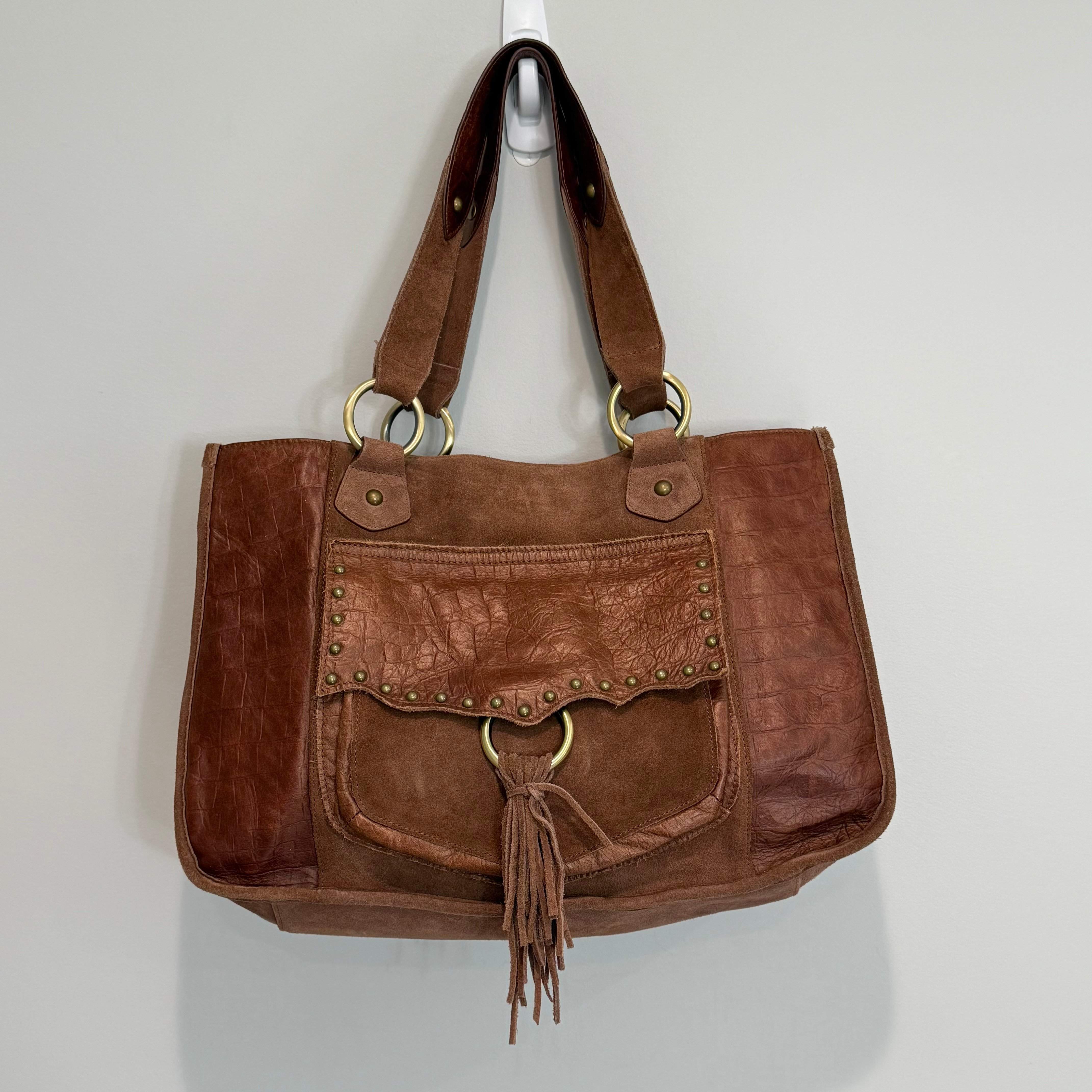 Staccato brown leather and suede shoulder bag - Payhip