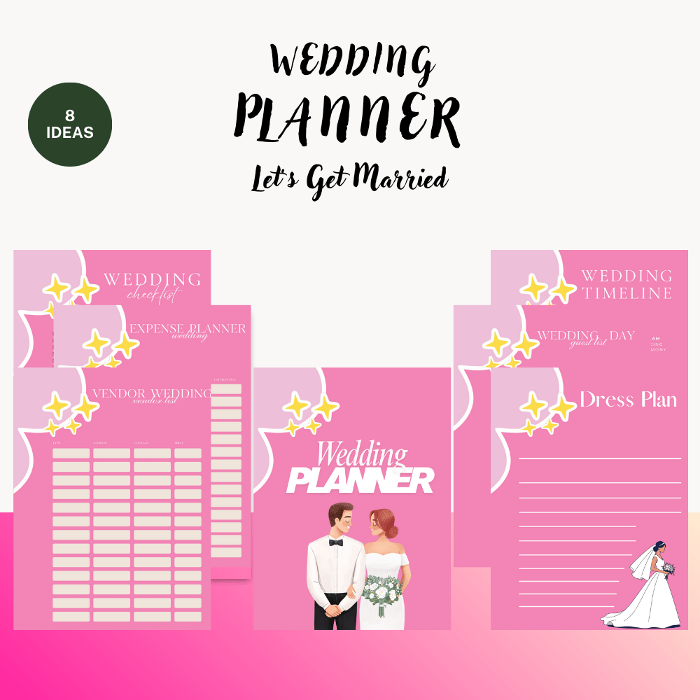 Editable Wedding Planner Printable PDF | Checklist, Timeline, Budget ...