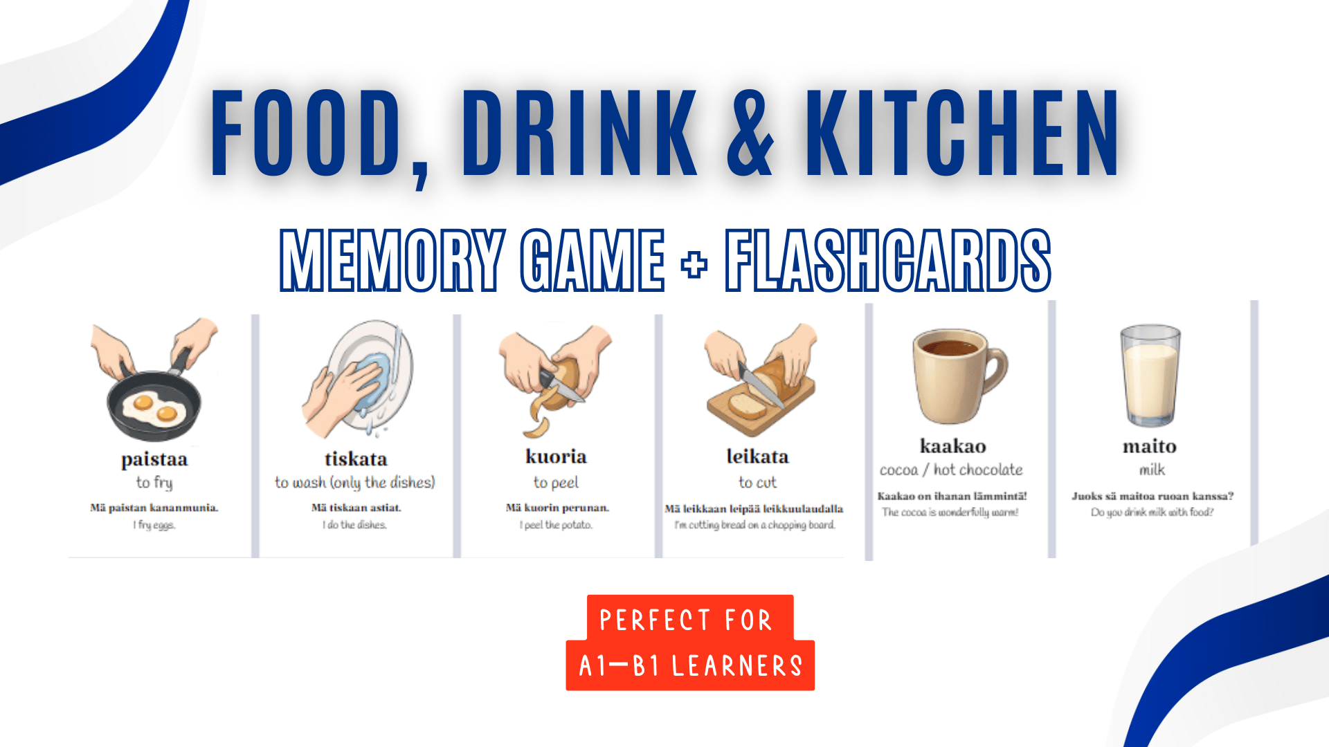 Everyday Finnish Vocabulary: Food, Drink & Kitchen – Memory Game ...