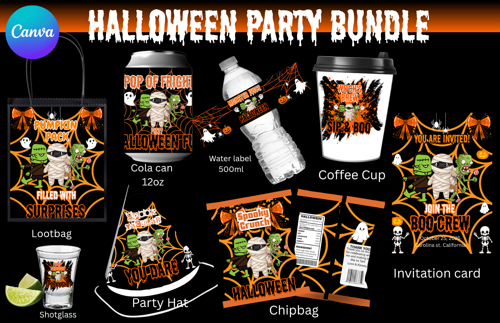 HALLOWEEN PARTY BUNDLE | EDITABLE | - Payhip