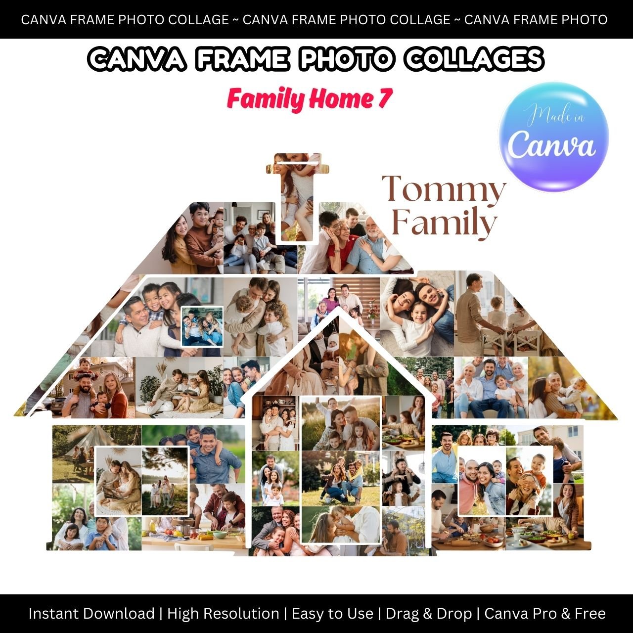 Canva Frame Photo Collage - Family Home Frames 7 - Payhip