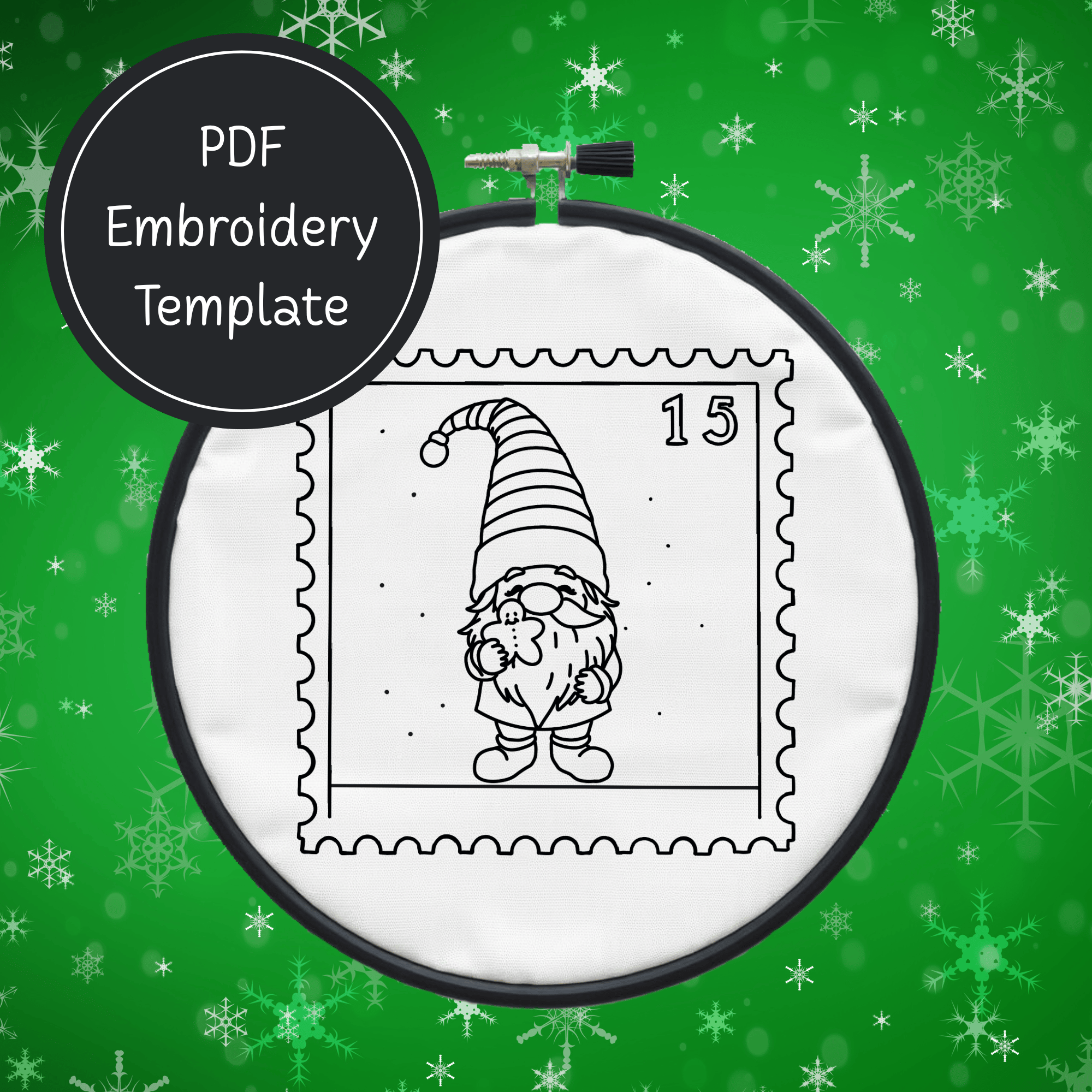 3 Different Christmas Stamps (2nd Set) Hand Embroidery Template PDF ...