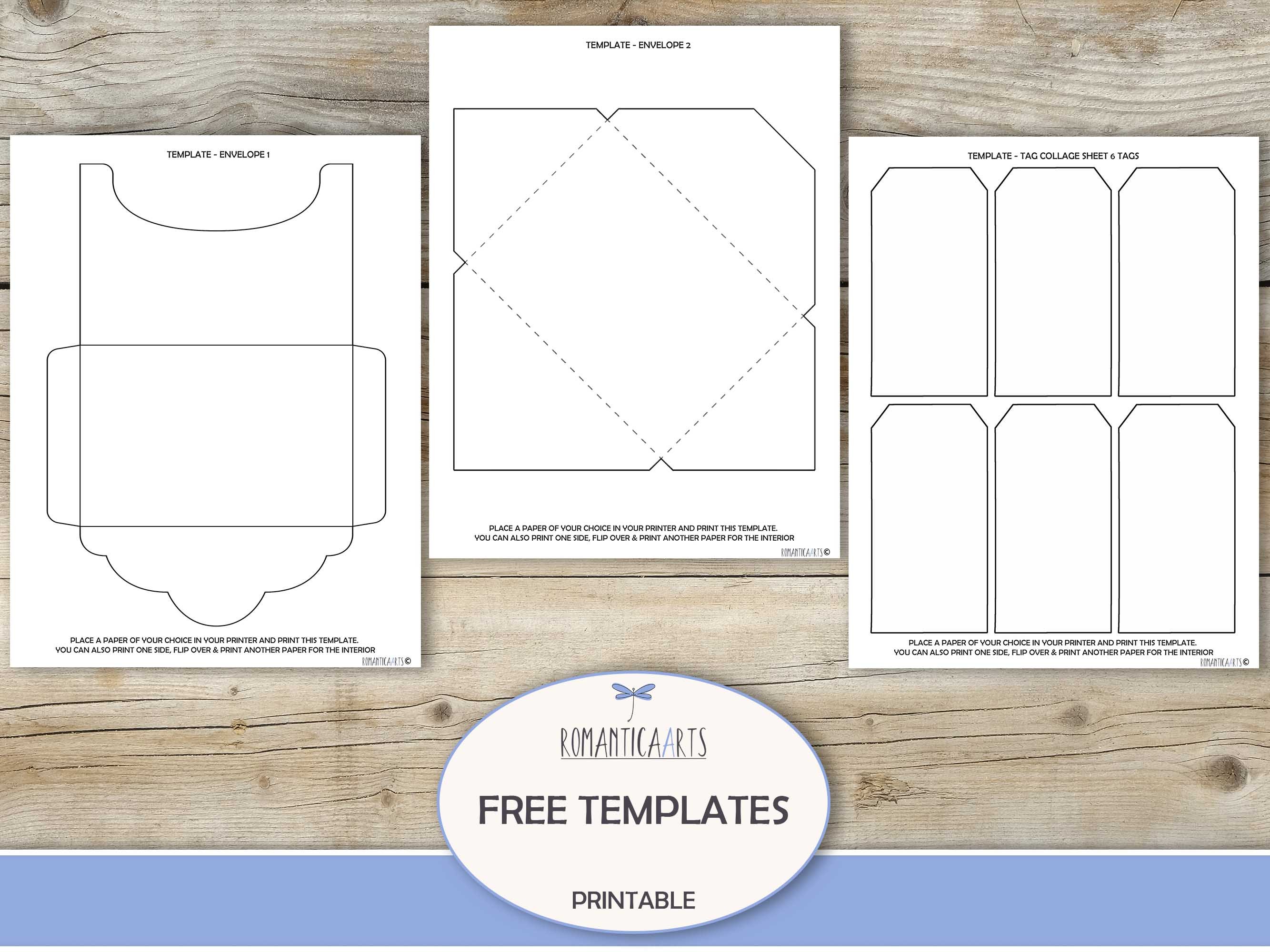 Free Templates Pack – Printable Envelopes, Tags & Journaling Shapes