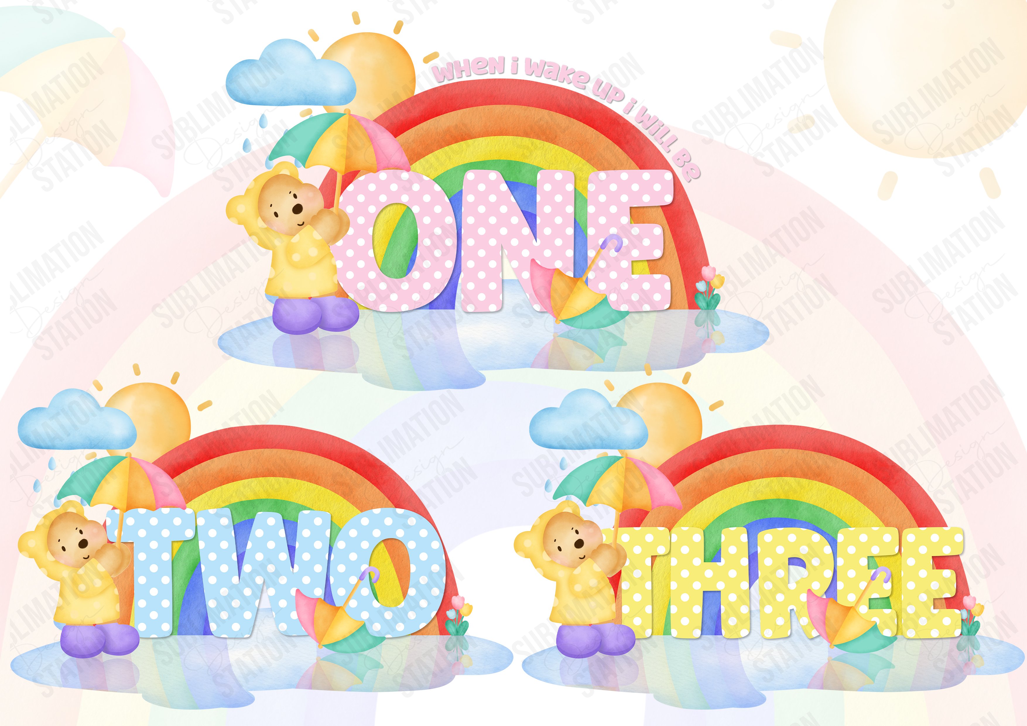 RAINBOW BEAR NUMBER WORDS (Ref: 2078)