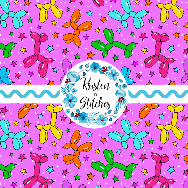 Party Pups Neon Rainbow Balloon Dogs Seamless Pattern - Payhip